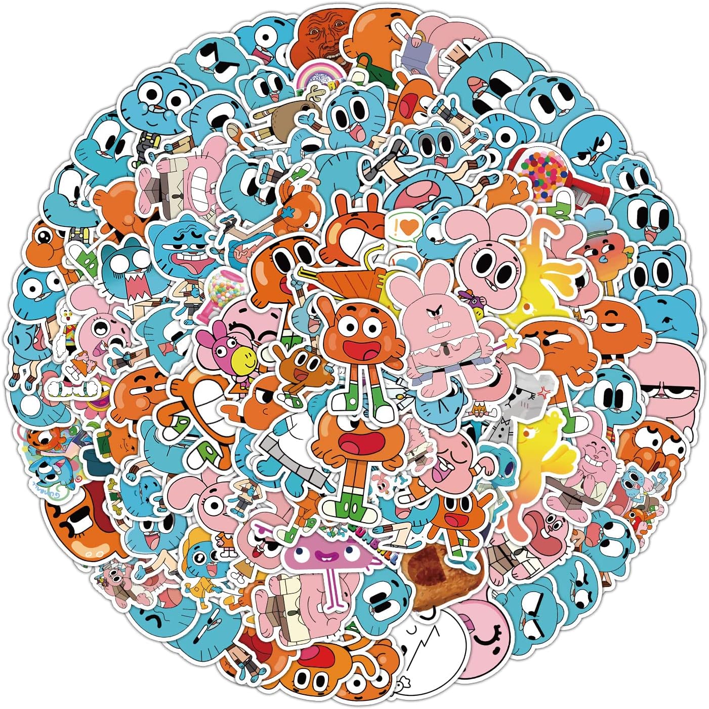 Amazon.com: 100 pcs Cartoon The Amazing World of Gumball Stickers for ...