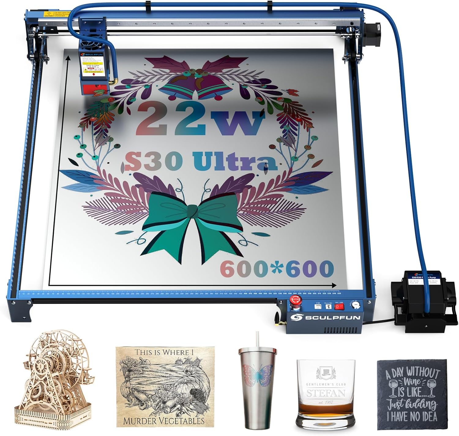 SCULPFUN S30 Ultra Laser Engraver with Air Assist, 22W Output Laser ...