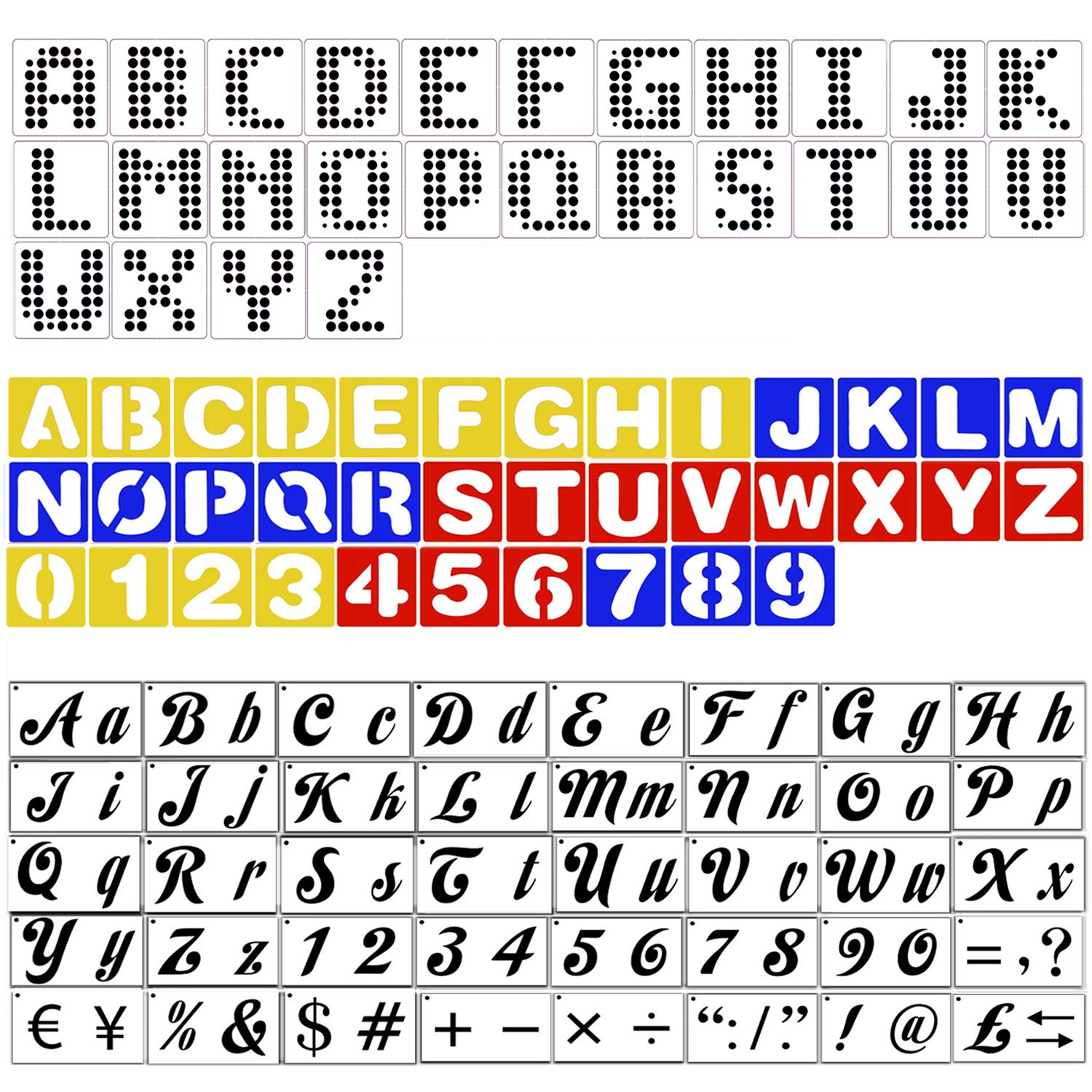 Buy 102 PCS Alphabet Templates, Alphabet Stencils Letter Stencils ...