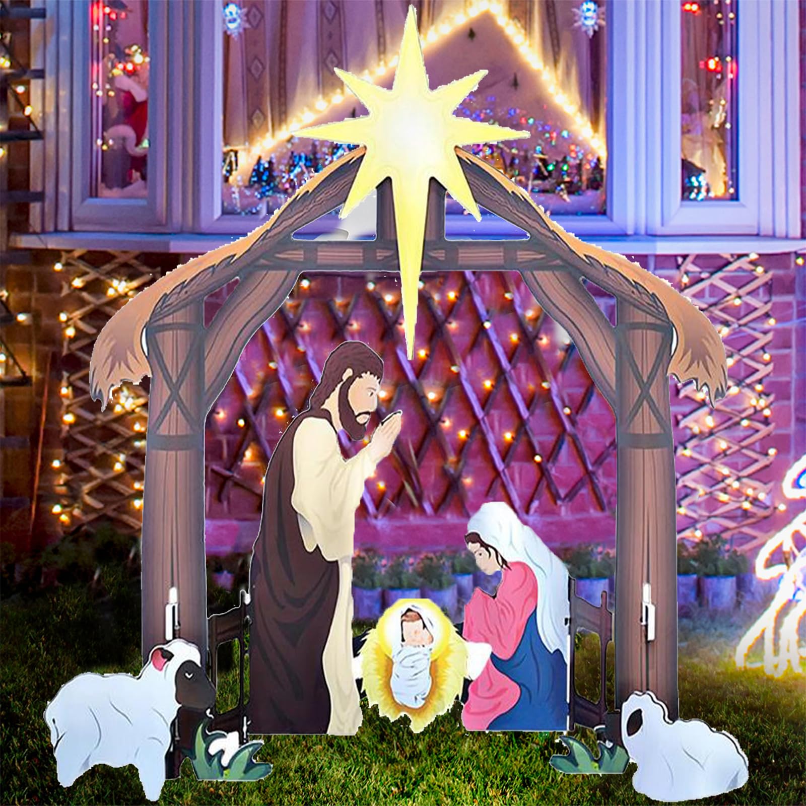 Weatherproof Outdoor Nativity Scenes LED Holy Family Outdoor Xmas