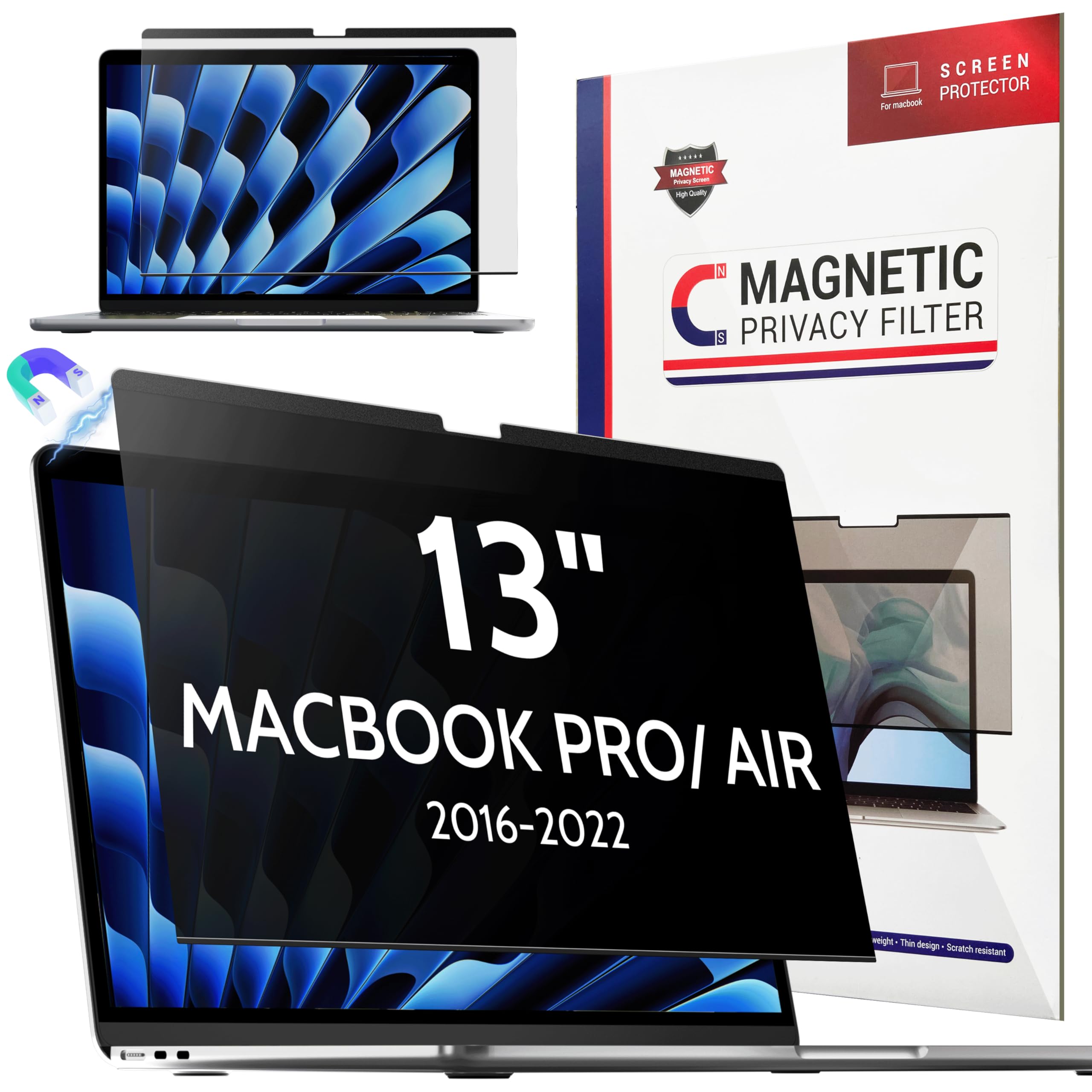Magnetic Privacy Screen Protector MacBook Pro 13 Inch (2016-2022, M1,M2 ...