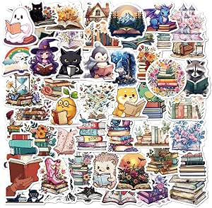 Amazon.com: 50 Pcs Book Stickers for Kindle - Bookish Reading Stickers ...