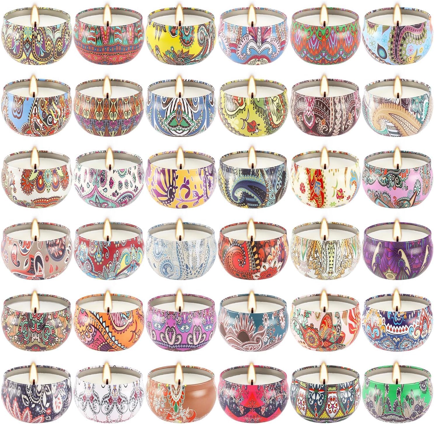 Amazon.com: Deluxe Scented Candle Gift Set - 16 Fragrances, Natural Soy ...