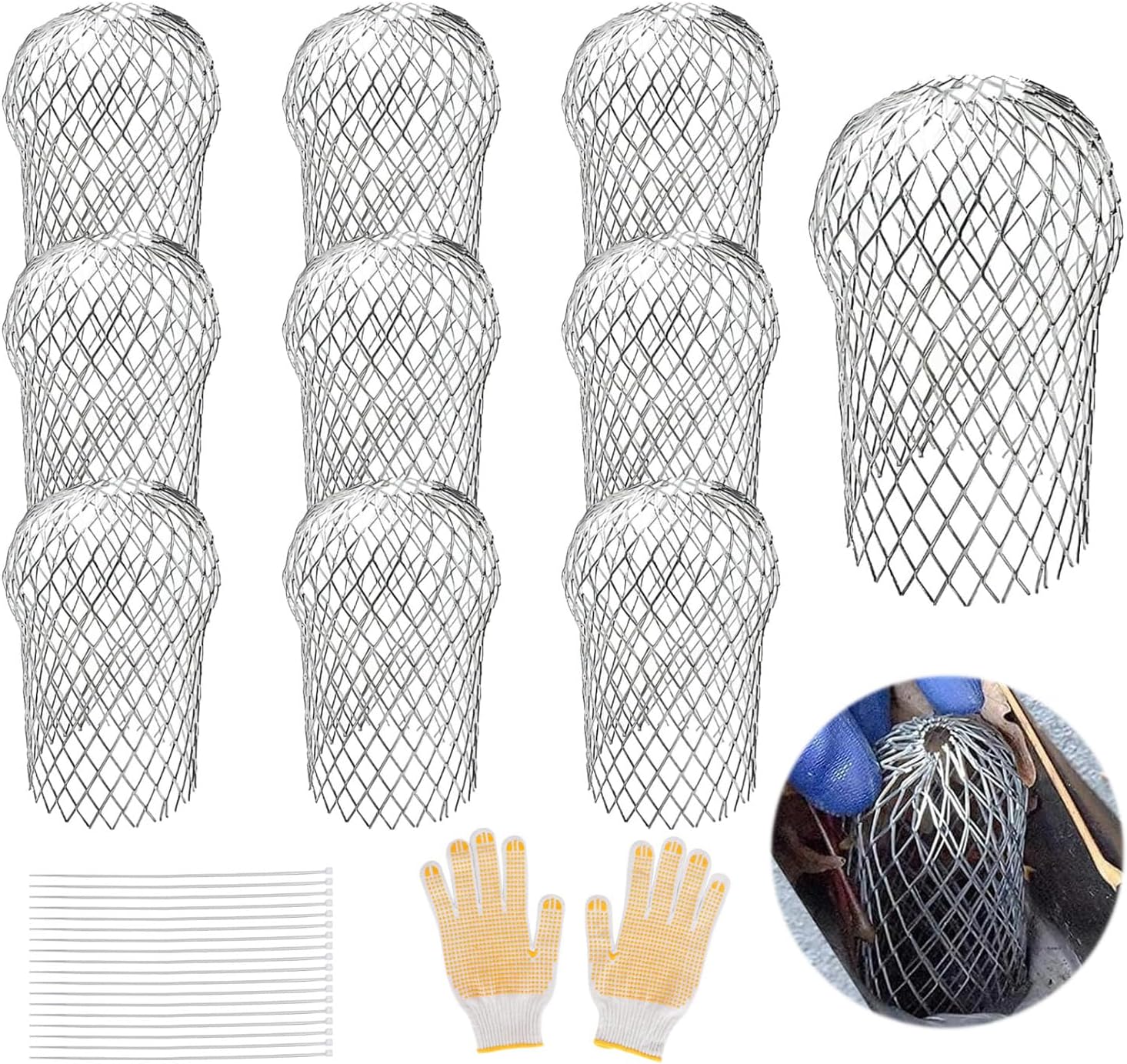 6 Pack Downspouts Gutter Guard Aluminum Filter Strainer, Gutter ...