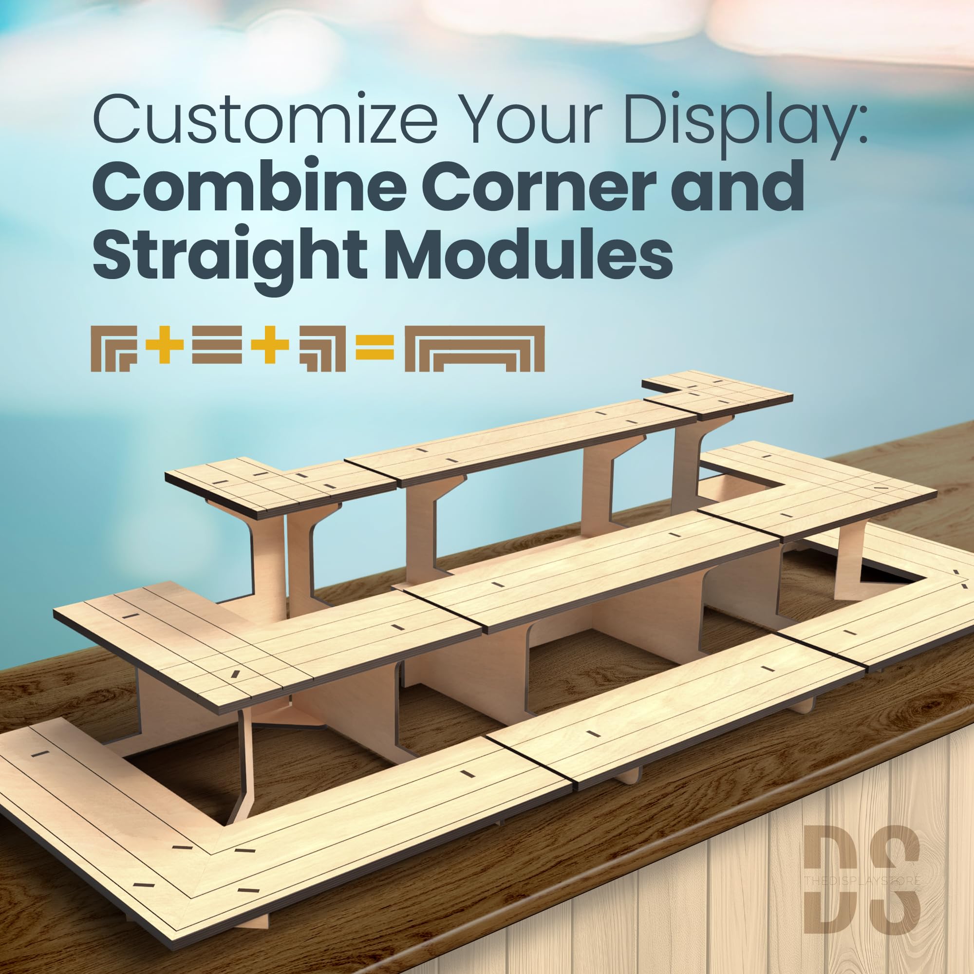 Snapklik.com : DS THE DISPLAY STORE Corner Natural Wooden Tiered ...