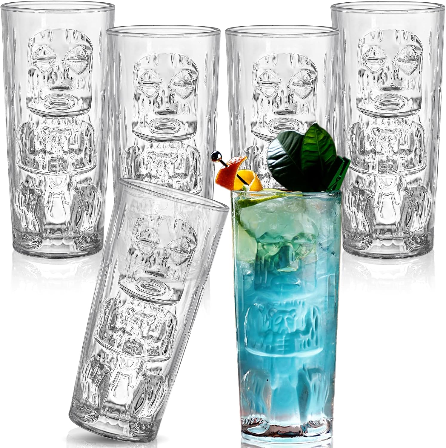 Amazon.com | SOUJOY 6 Pack Tiki Glass, 14oz Modern Bar Cocktails Mug ...