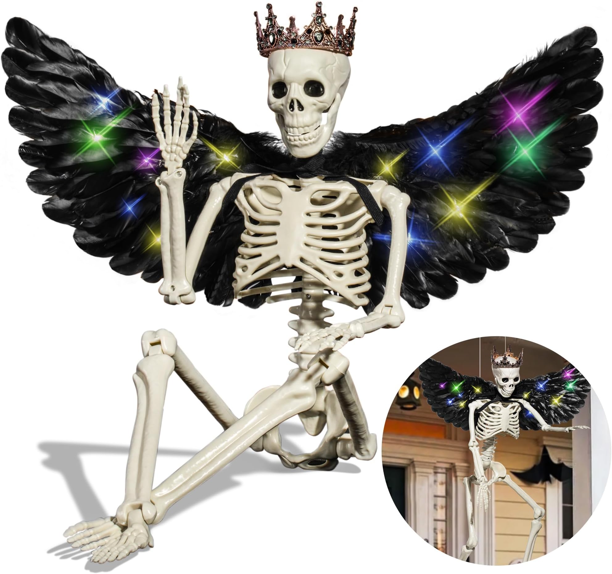 Amazon.com : DECORLIFE 2 Pack Pose-N-Stay Skeleton, 5FT Life Size ...