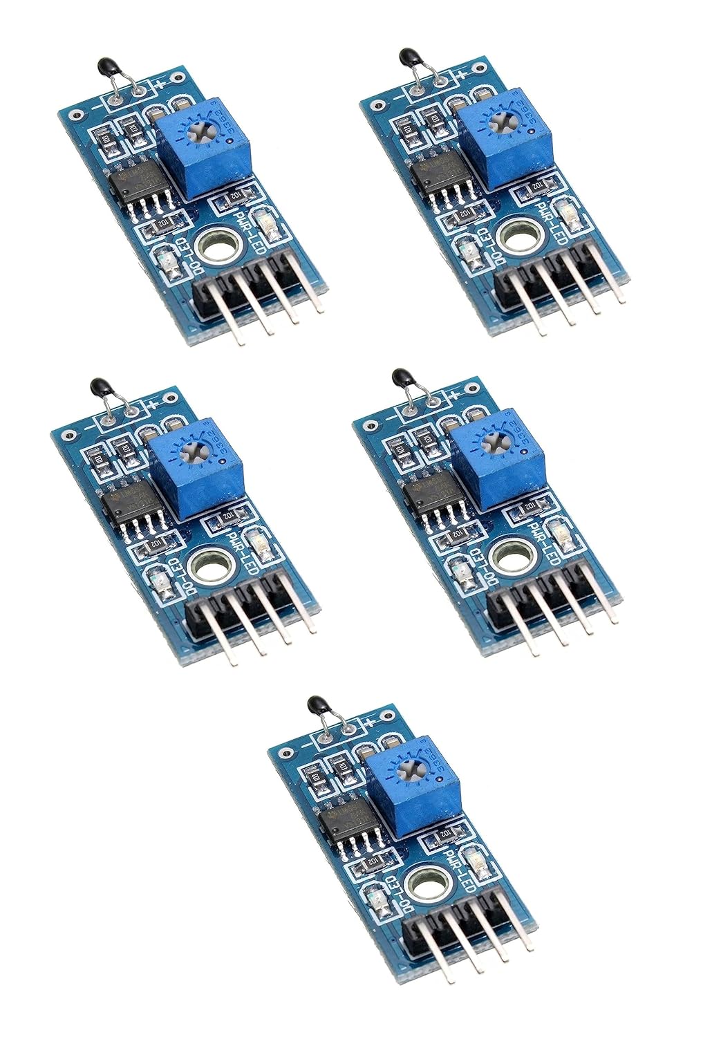 INVENTO 5Pcs NTC Thermistor Temperature Sensor Module 4 Pin LM393 5V ...