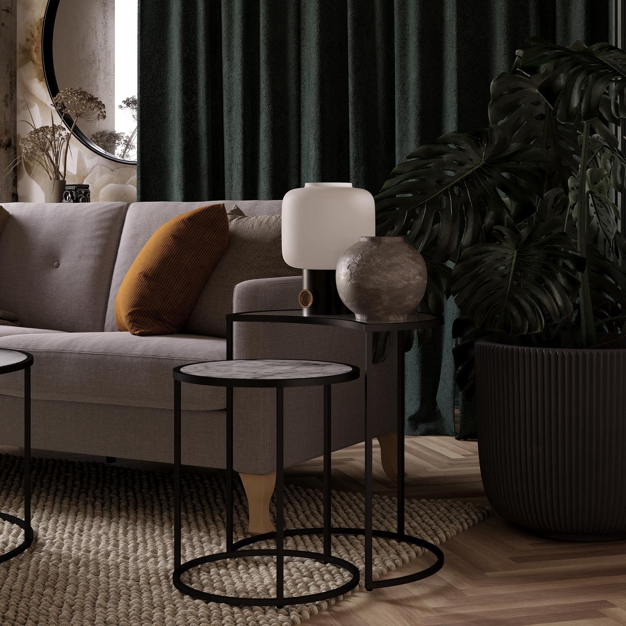 Amazon.com: SSWBasics Round Nesting White Tables (Display Tables ...