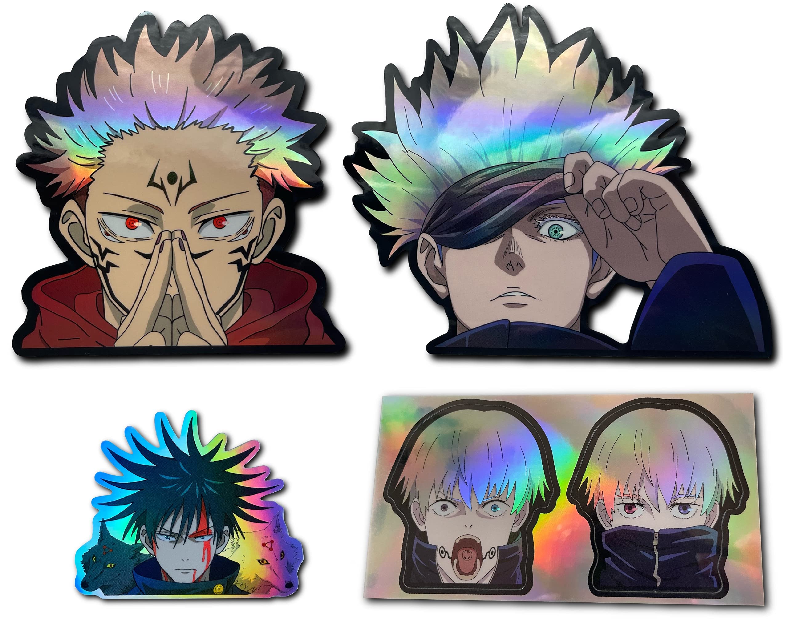 Buy Holographic Jujutsu Kaisen stickers, Sukuna, Gojo, Megumi, Nobara ...