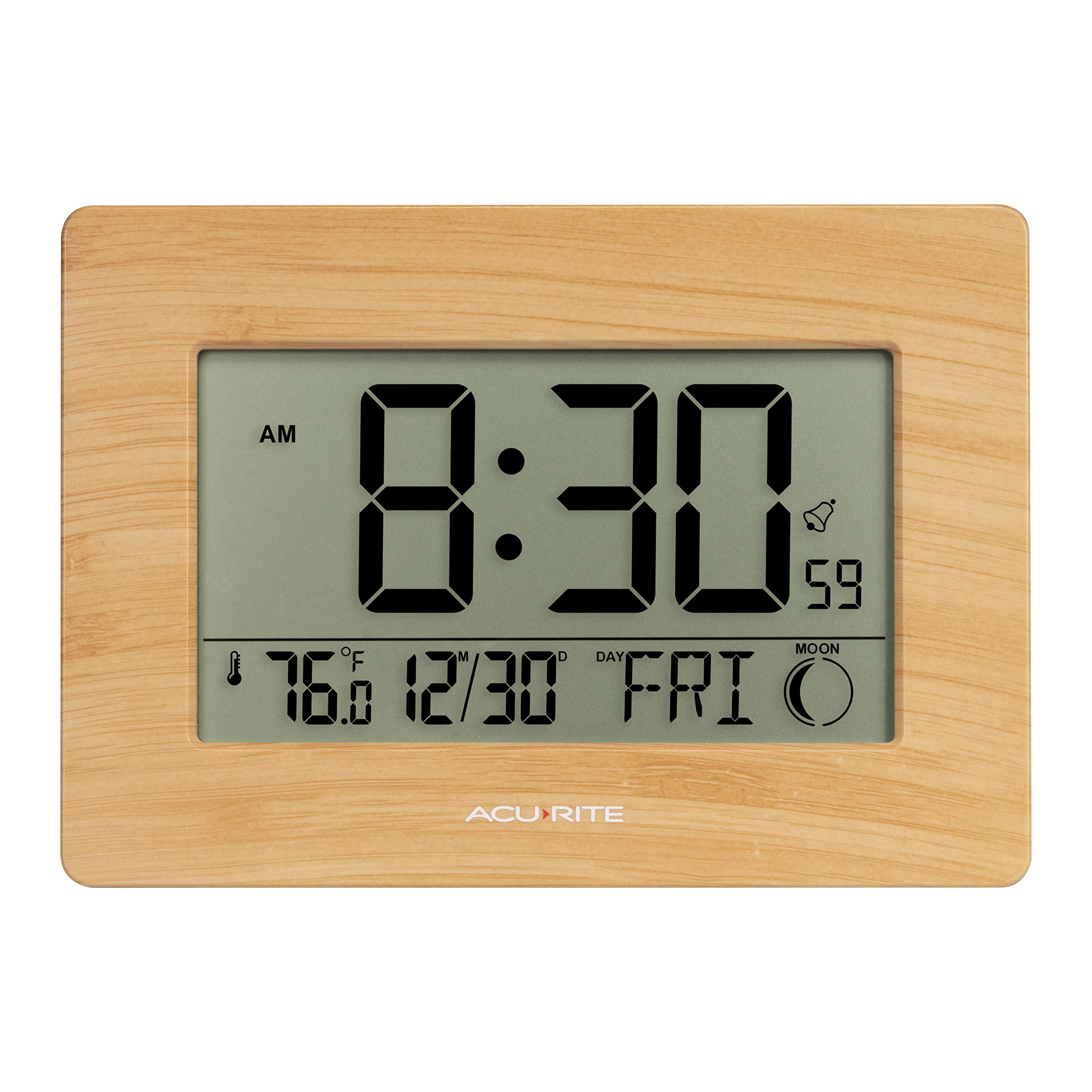 AcuRite Wireless Digital Wall/Tabletop Clock with 4 Interchangeable ...