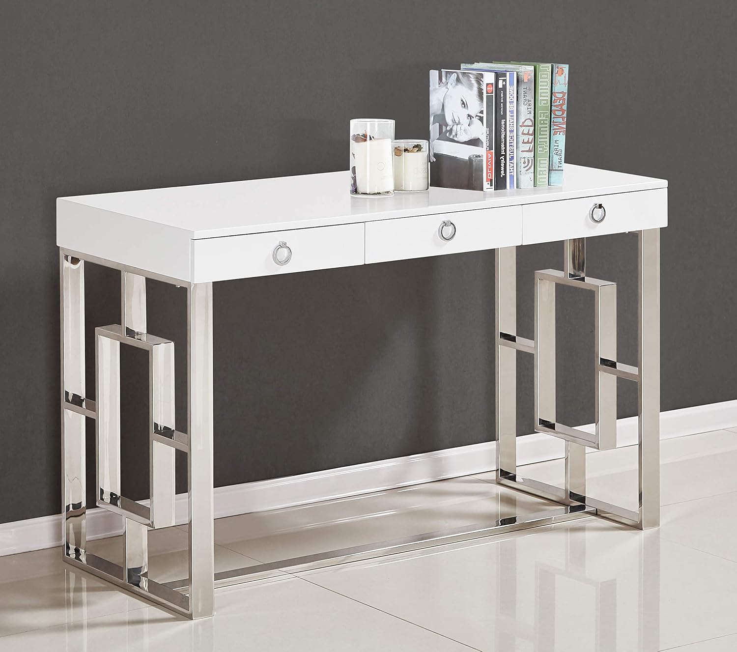 Amazon.com: Best Master Furniture Brooke Mid-Century Modern Glossy Home ...