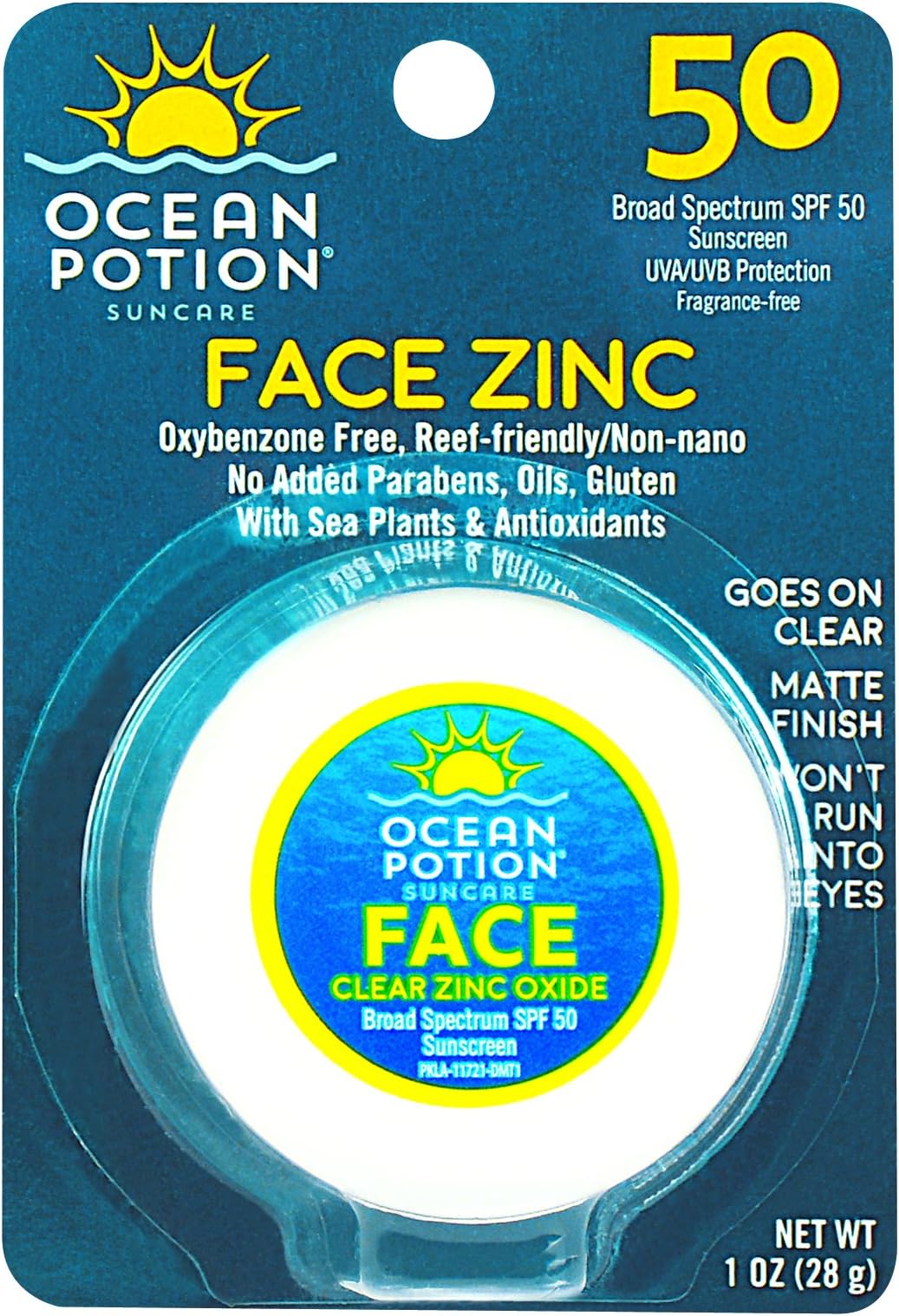 Amazon.com: Ocean Potion Face SPF 50 Clear Zinc Oxide 1 Ounce : Beauty ...