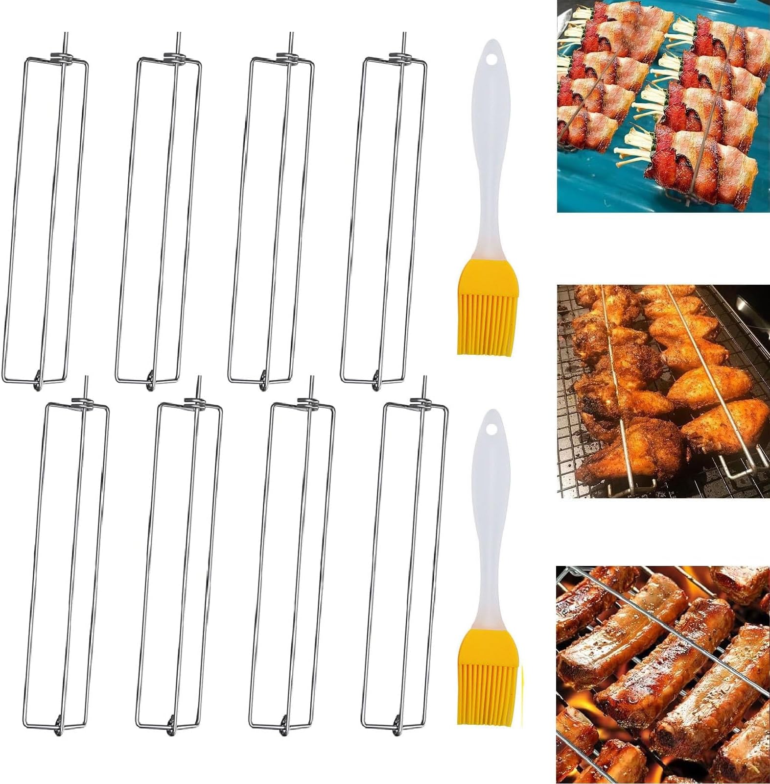 Amazon.com: 6 Pack Clamping Wing Rails for Grilling Chicken Wings, Wing ...