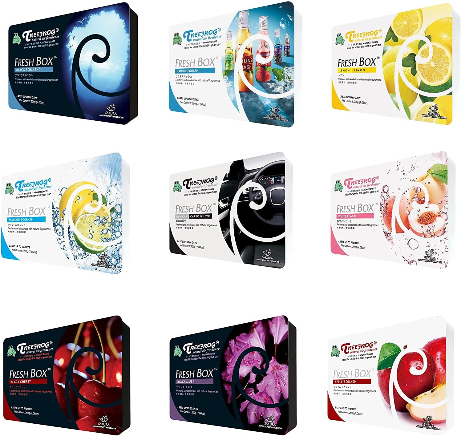 Amazon.com: Treefrog Fresh Box 9 packs Assorted Scent Apple Squash ...