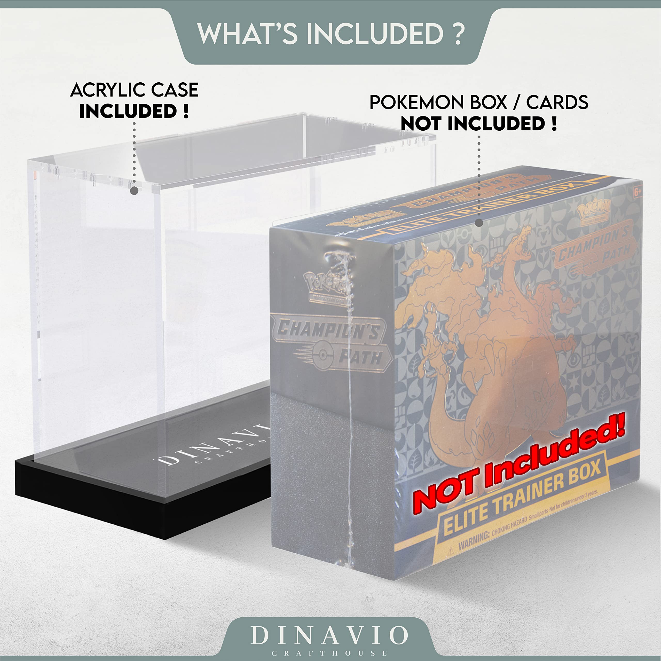 Buy Dinavio Crafthouse Elite Trainer Box Acrylic Display Case - Pokemon ...
