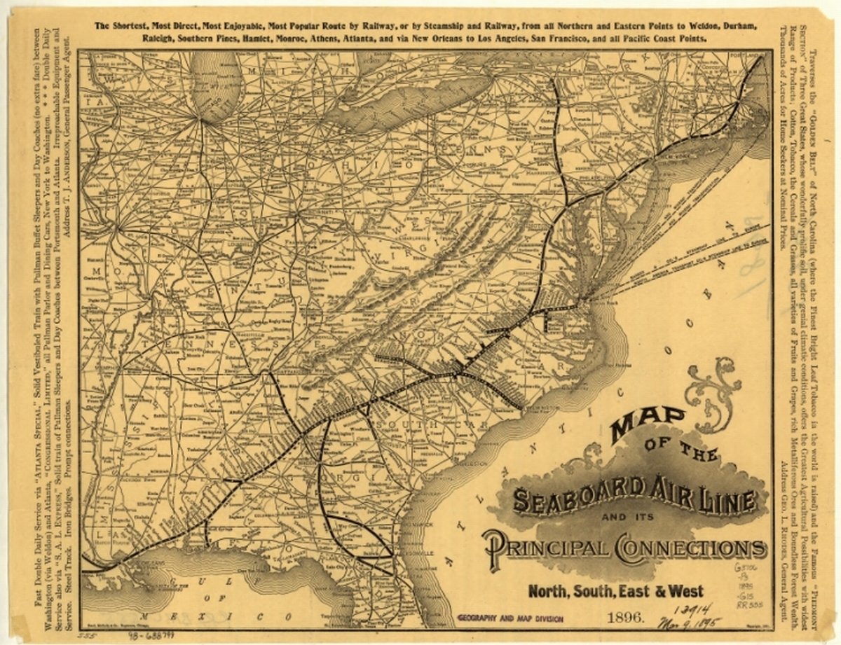Map 1896 Of The Seaboard Air Line And Its Principal | Desertcart INDIA