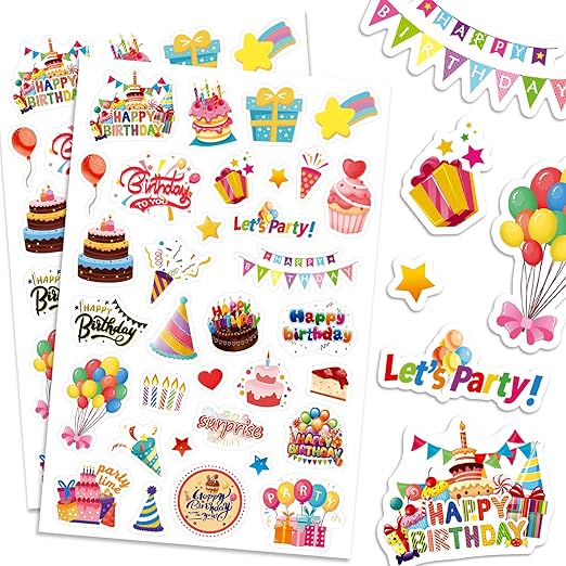 Amazon.com: MoShining Happy Birthday Stickers for Kids Adults 660 ...