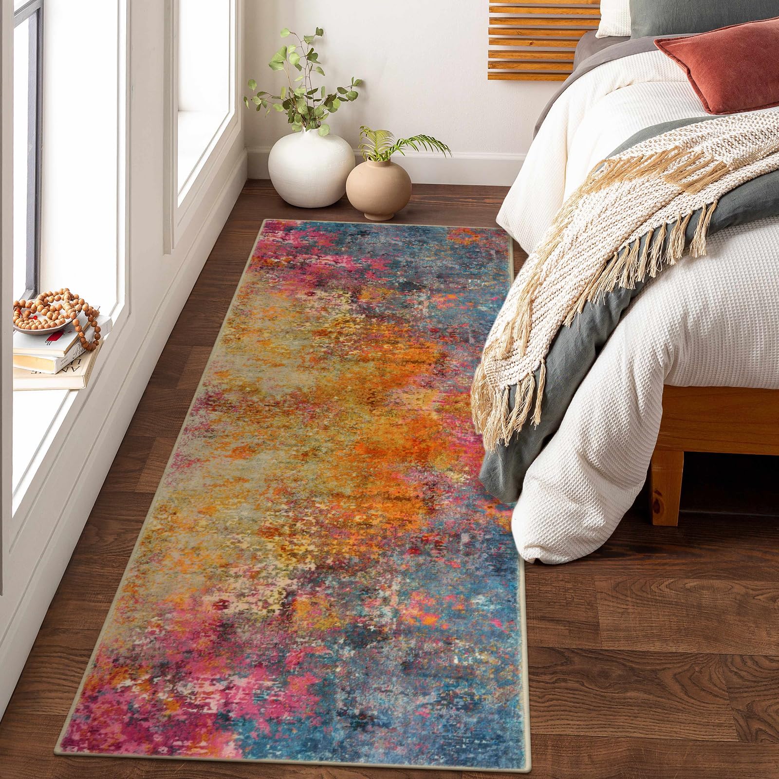 Lahome Modern Abstract Runner Rug - 2x6 Colorful Runners for Hallways ...