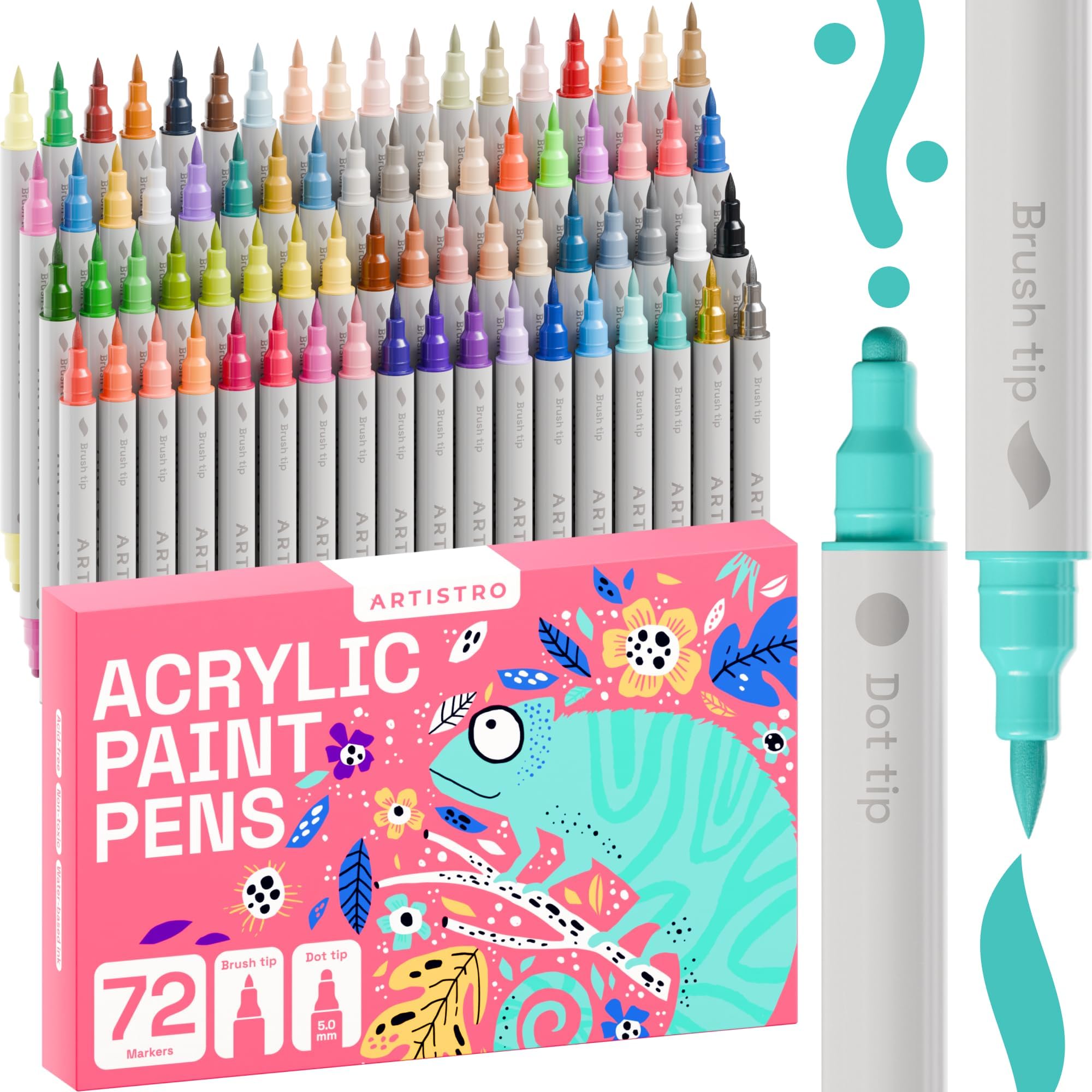 Amazon.com: ARTISTRO Acrylic Paint Pens, Acrylic Paint Markers Dual Tip ...