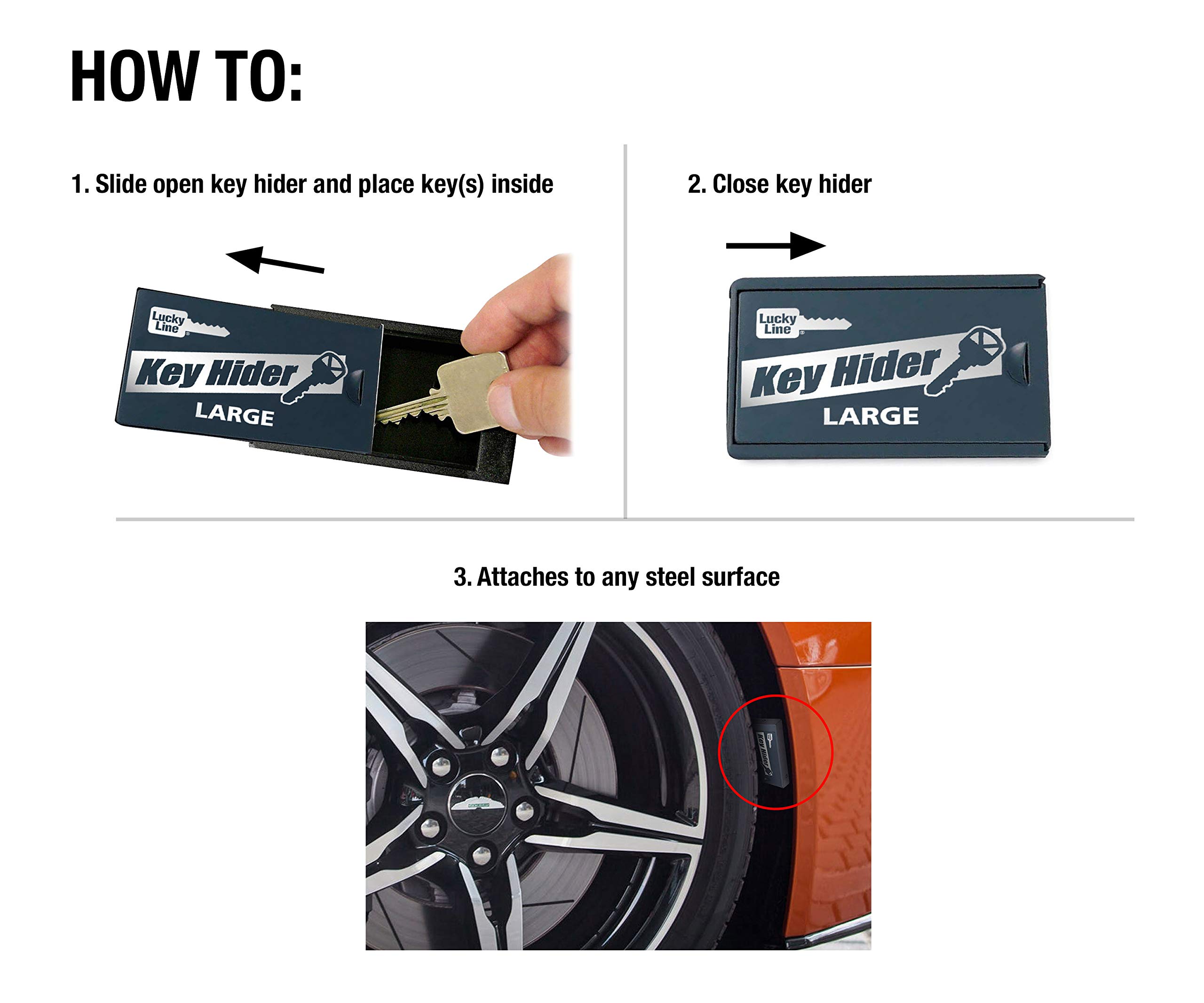 Snapklik.com : Lucky Line Large Magnetic Key Hider Case Holder For ...