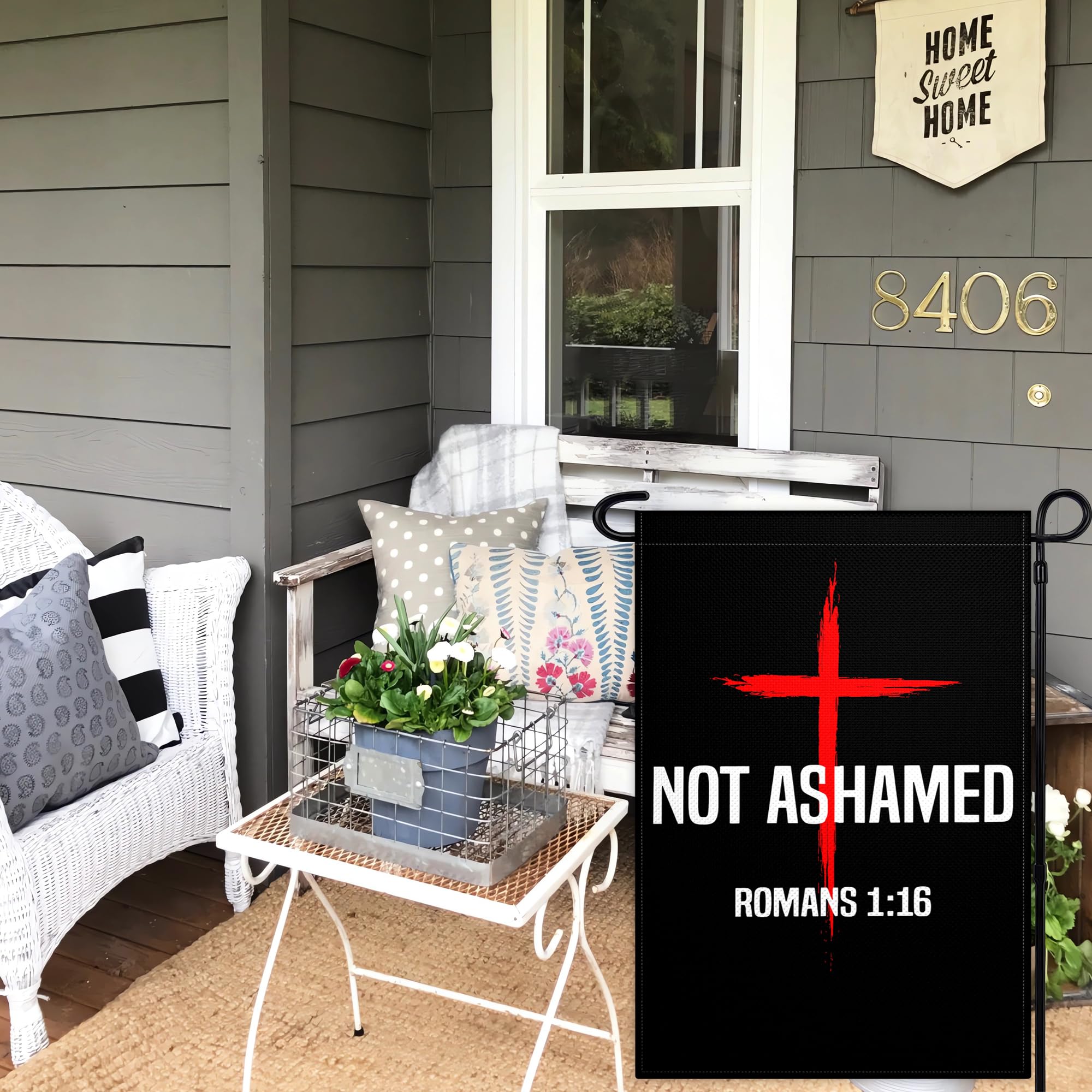 Snapklik.com : Not Ashamed Flags Jesus Garden Flags 12x18 Inch Double ...