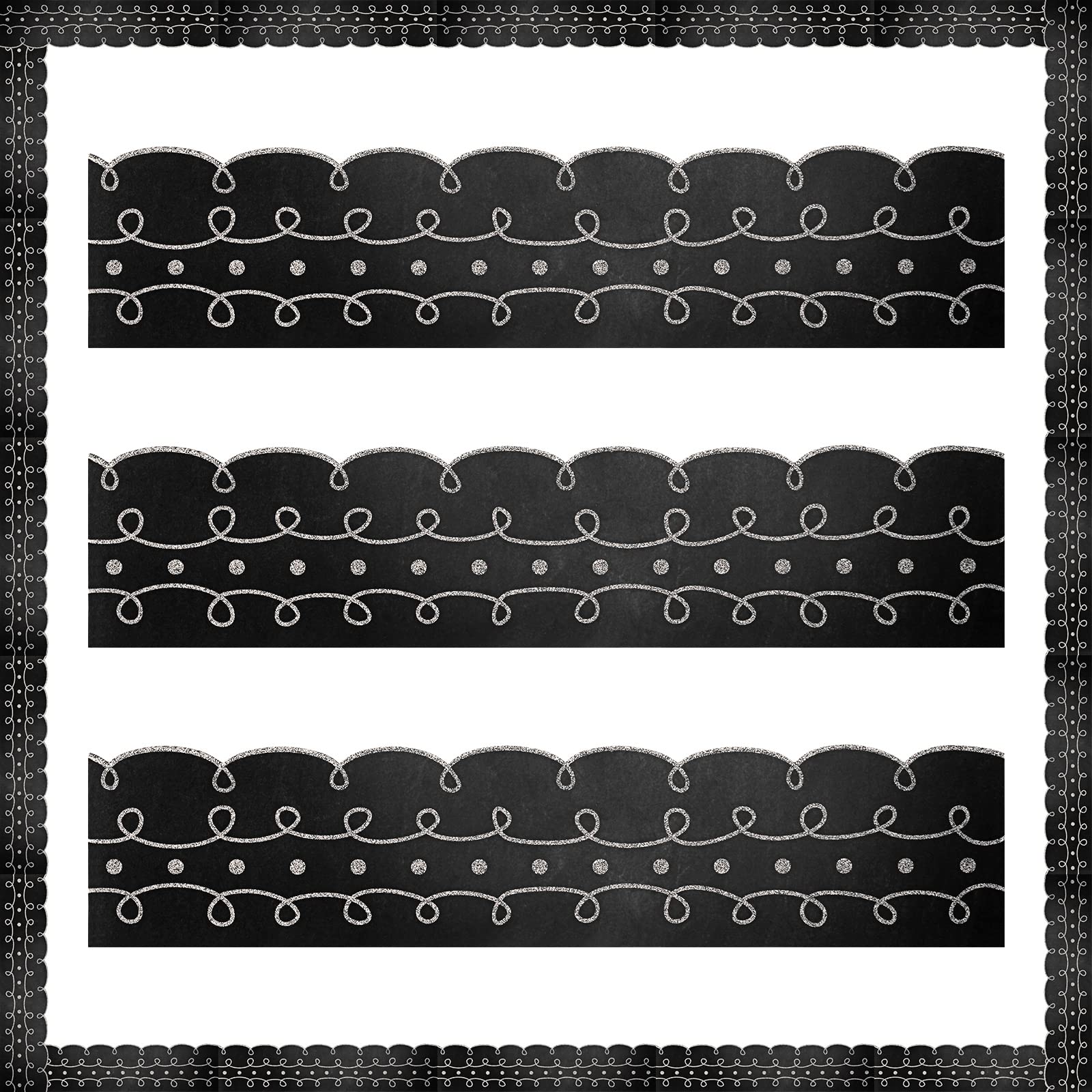 Amazon.com: 44 Pcs Squiggles and Dots Die Cut Border Trim Bulletin ...