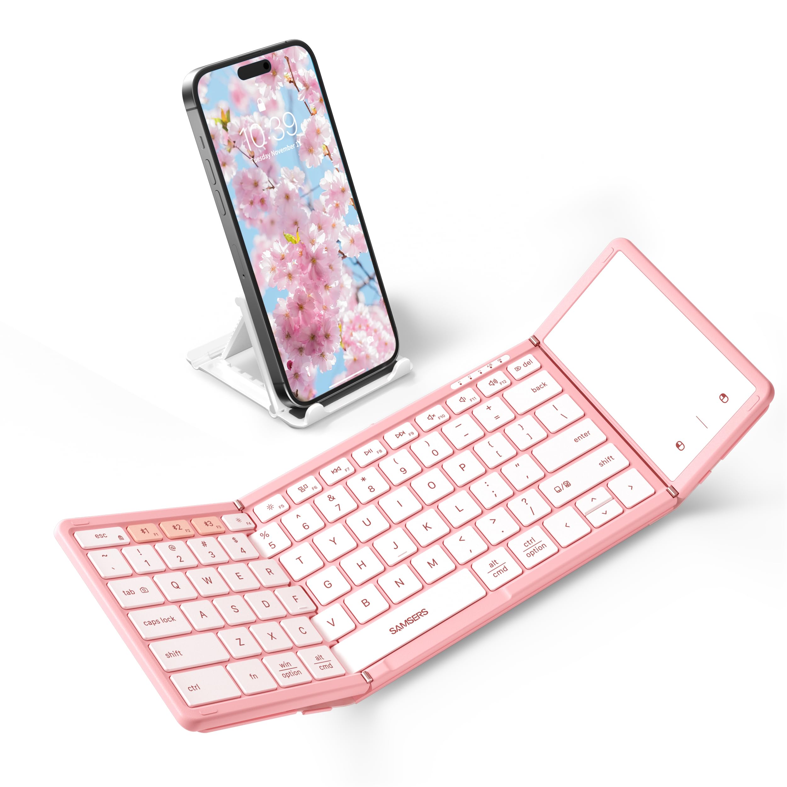 Amazon.com: Samsers Foldable Bluetooth Keyboard with Touchpad, Full ...