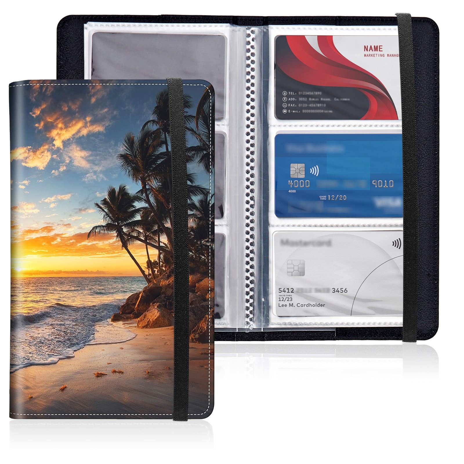 Amazon.com: Mxfdegf Business Card Holder Book, PU Leather Business Card ...