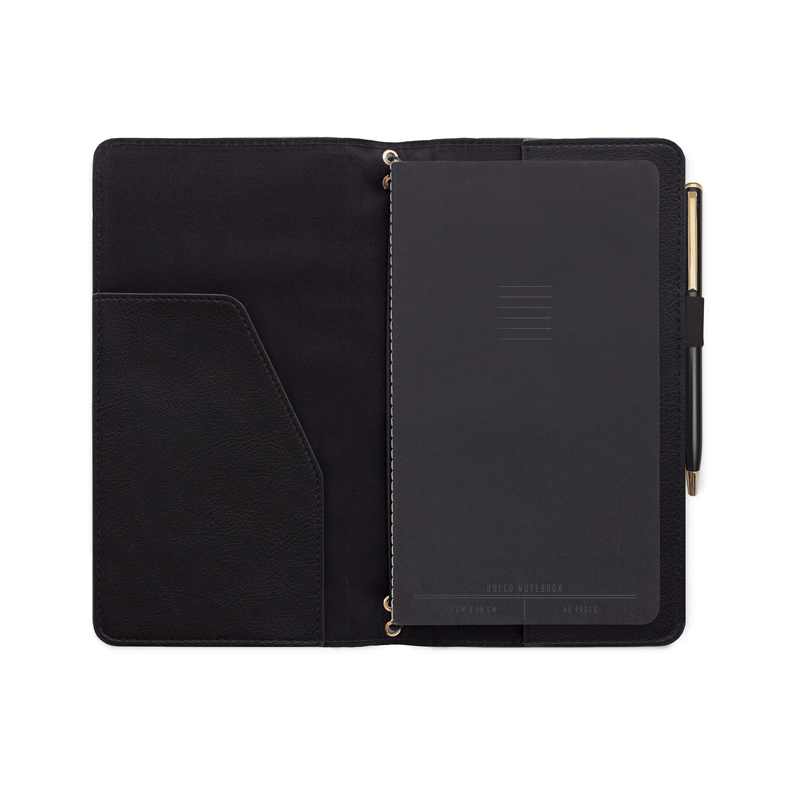 Amazon.com : DesignWorks Ink 4.75” x 8.25" Black Vegan Leather ...