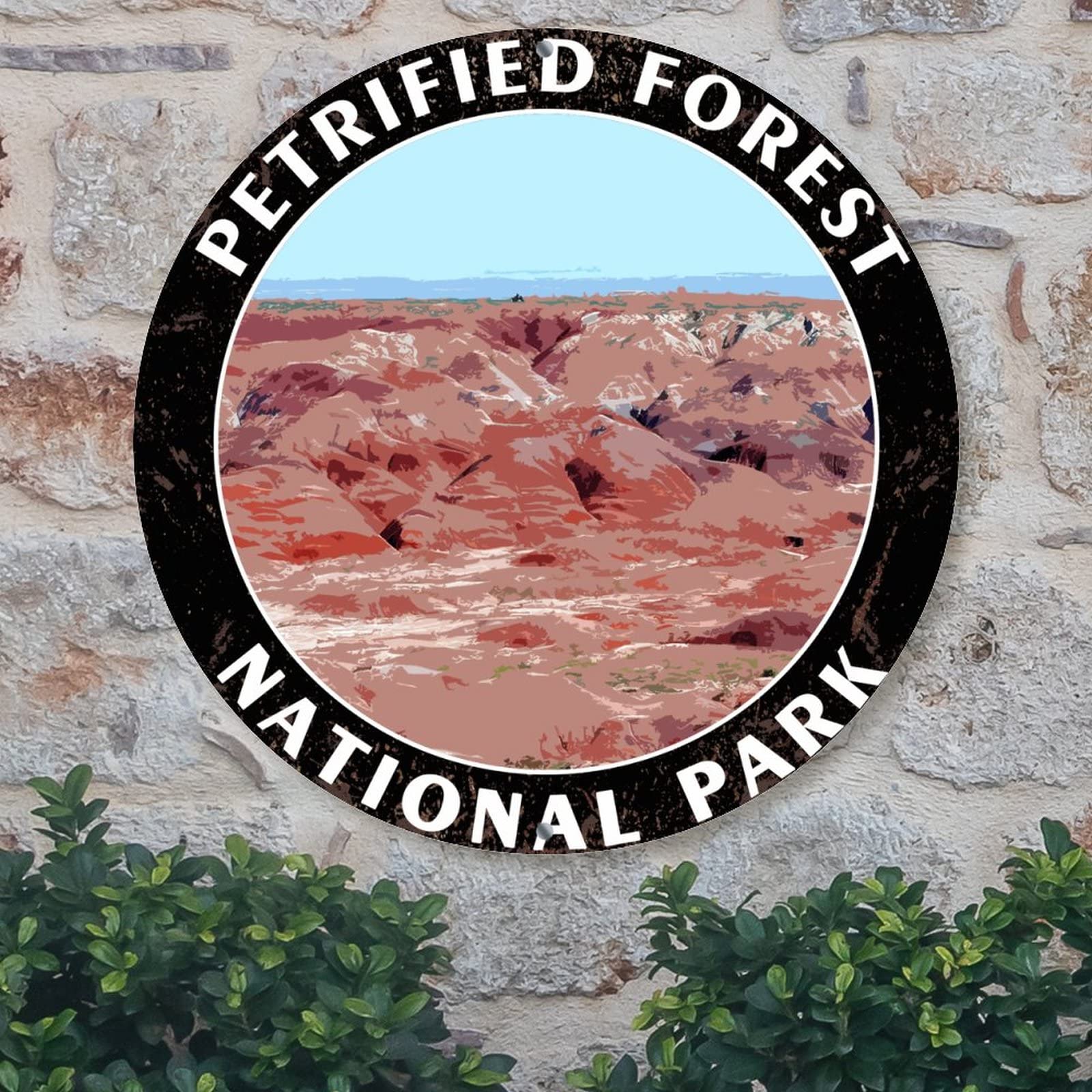 Cartello Del Parco Nazionale Della Foresta Pietrificata Petrified