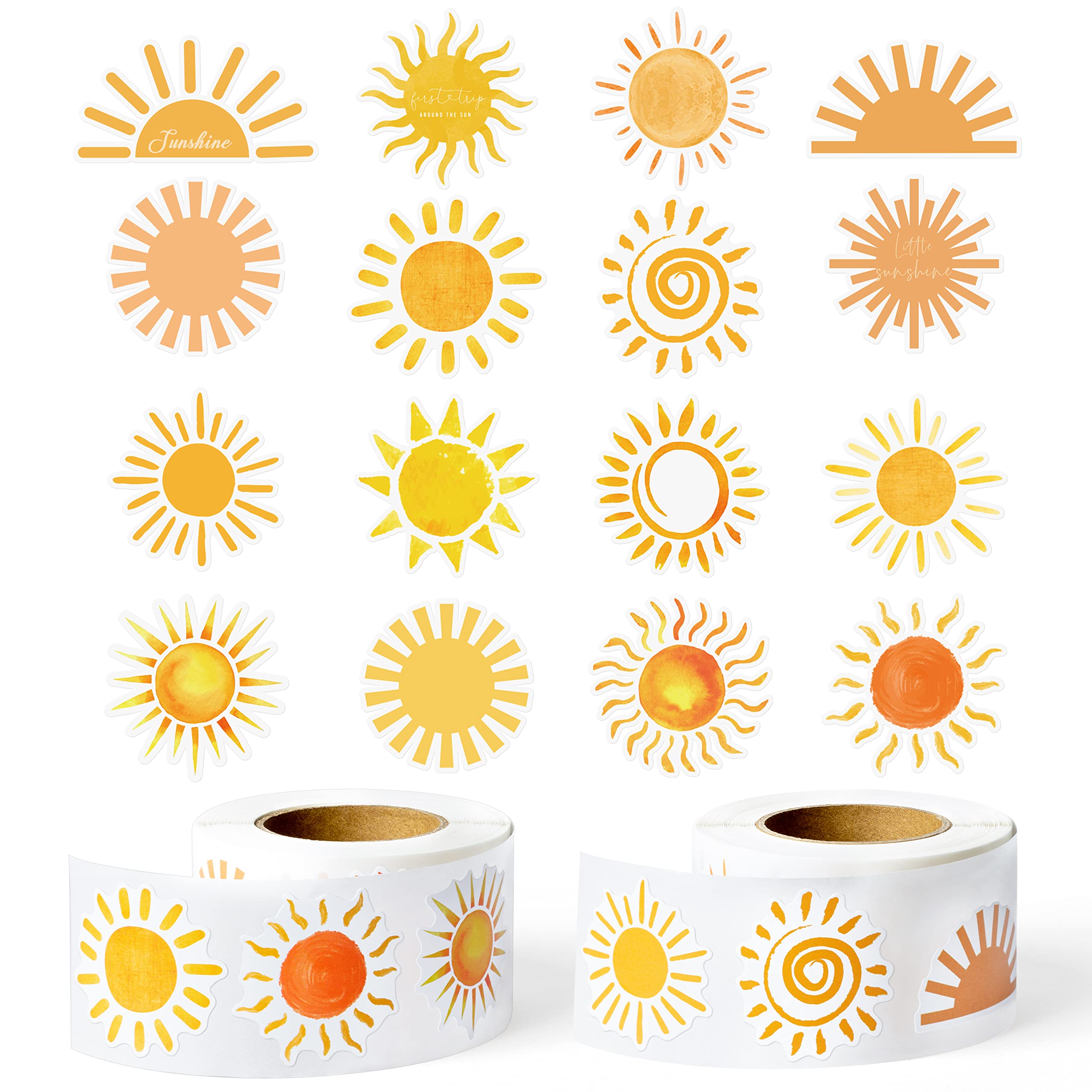 Amazon.com: G1ngtar 1000Pcs Boho Sun Stickers Roll, First Trip Around ...
