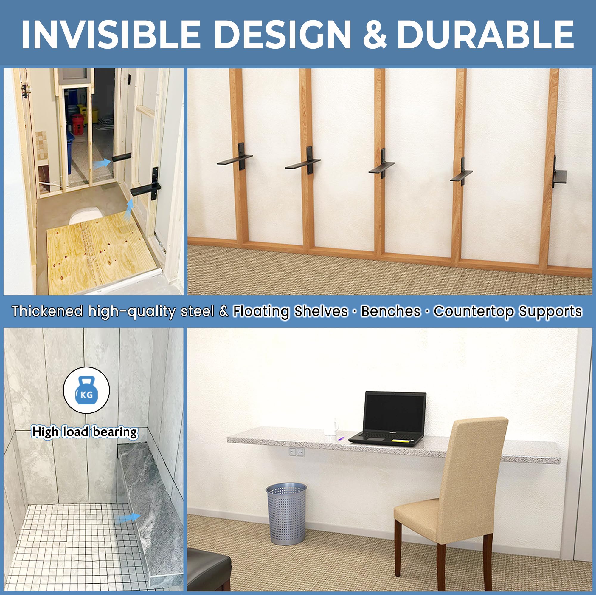 Snapklik.com : Floating Shelf Bracket Heavy Duty 1/2" Thick Free ...