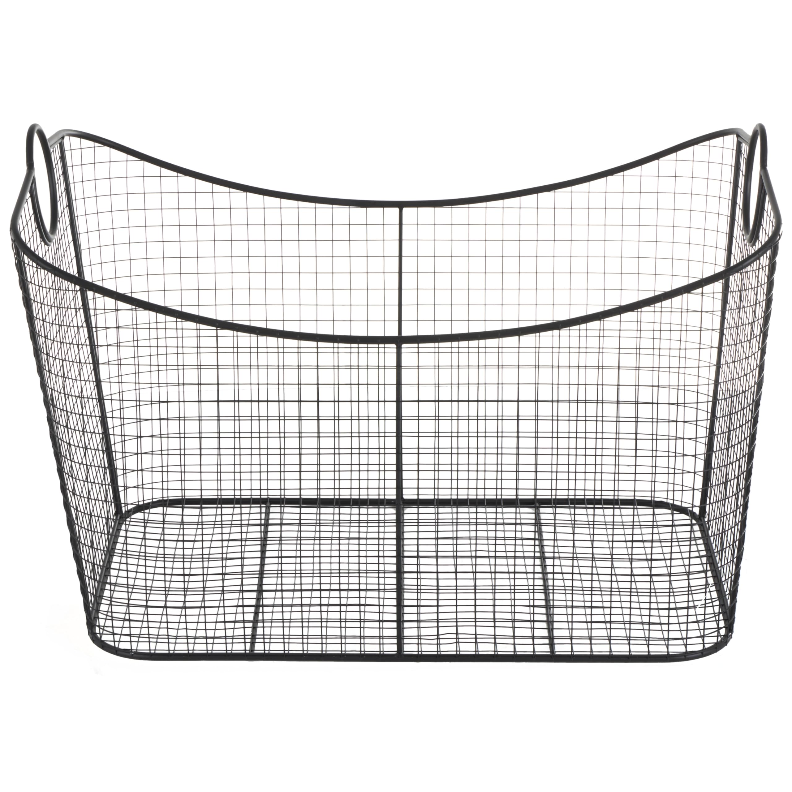 Amazon.com: Deco 79 Metal Storage Basket Open Frame Wire Grid with ...
