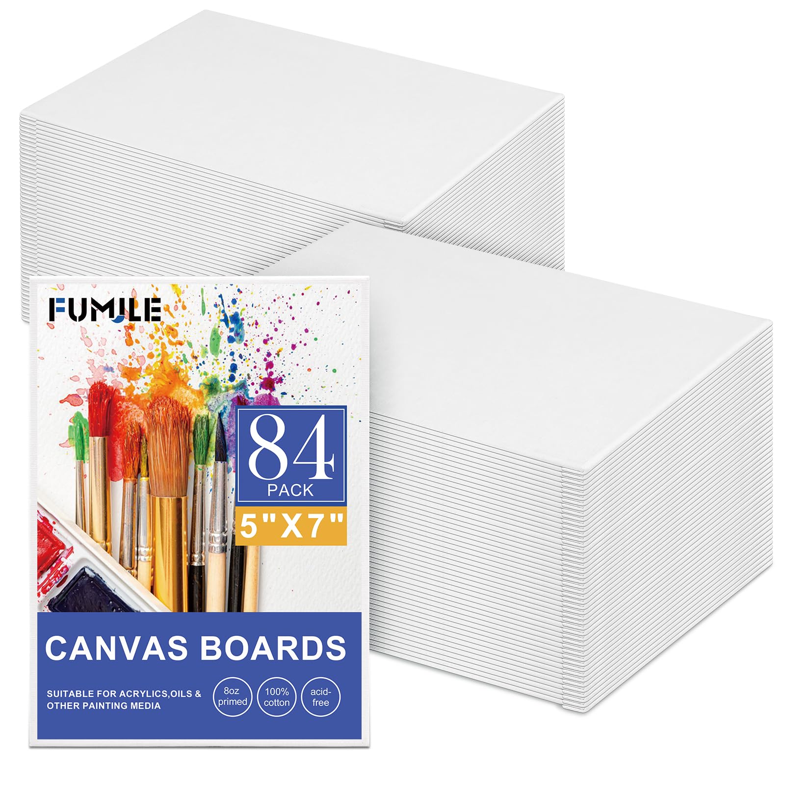 Amazon.com: FUMILE Canvas Boards for Painting 5x7 Inch, 84 Pack Small ...