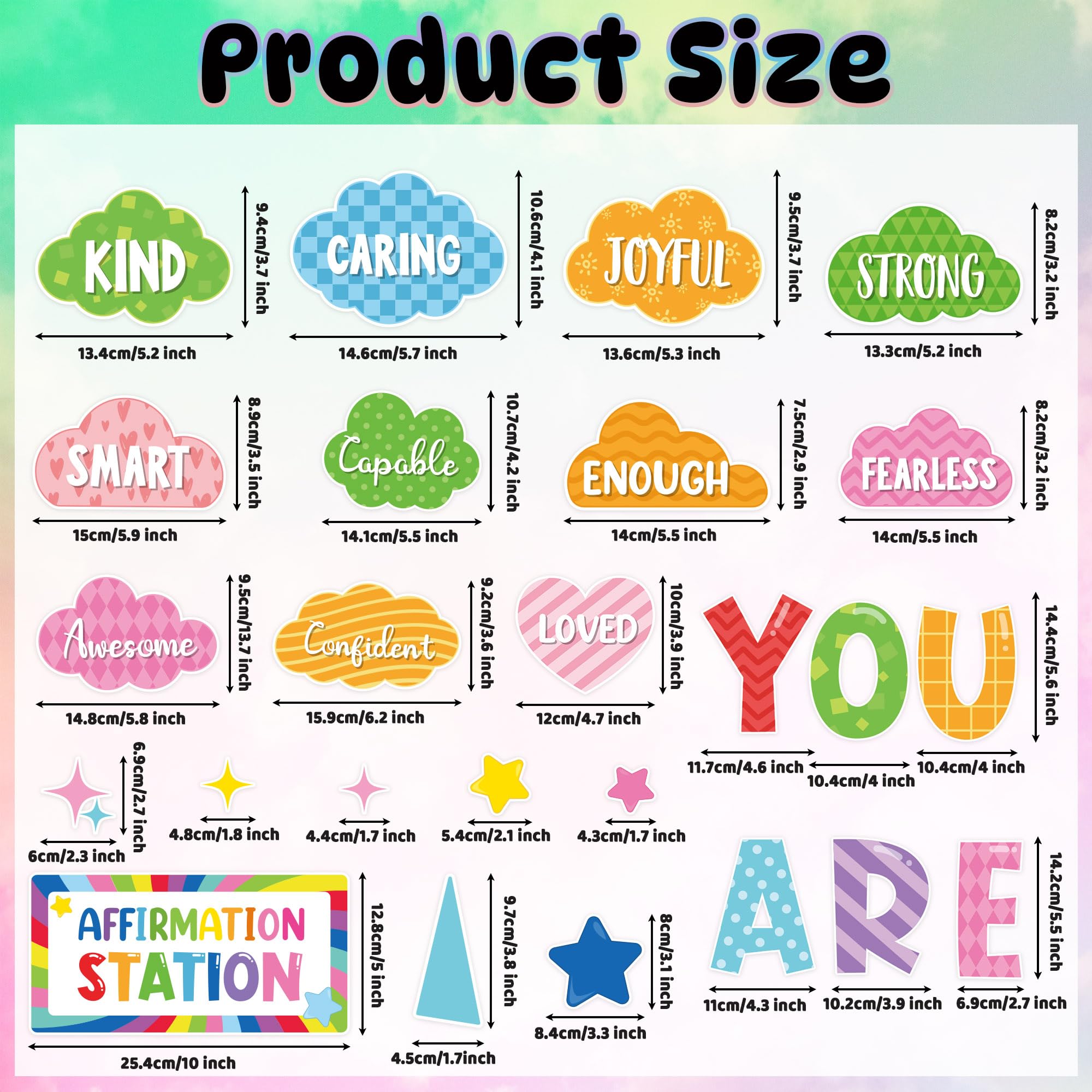 Snapklik.com : Colorful Motivational Phrases Door Decal - Inspirational ...