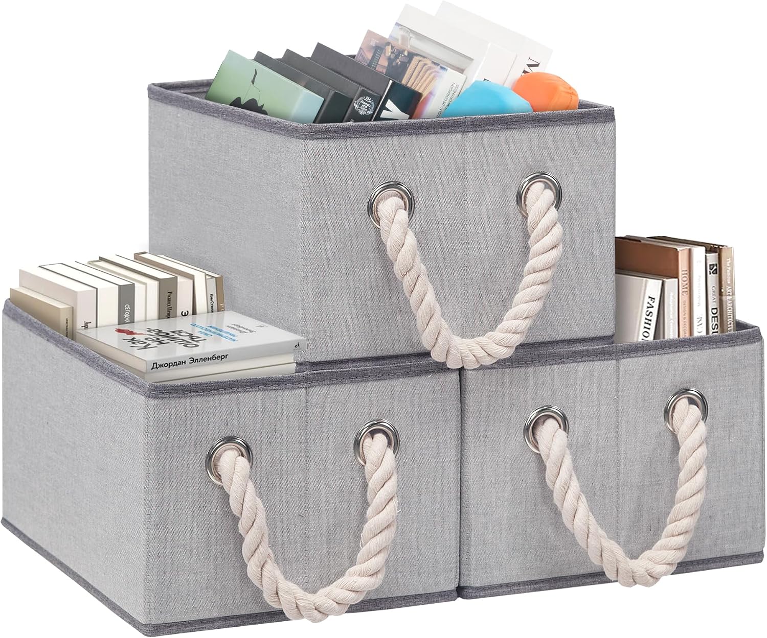 Amazon.com - STORAGEIDEAS Collapsible Storage Bins Cubes With Handles ...