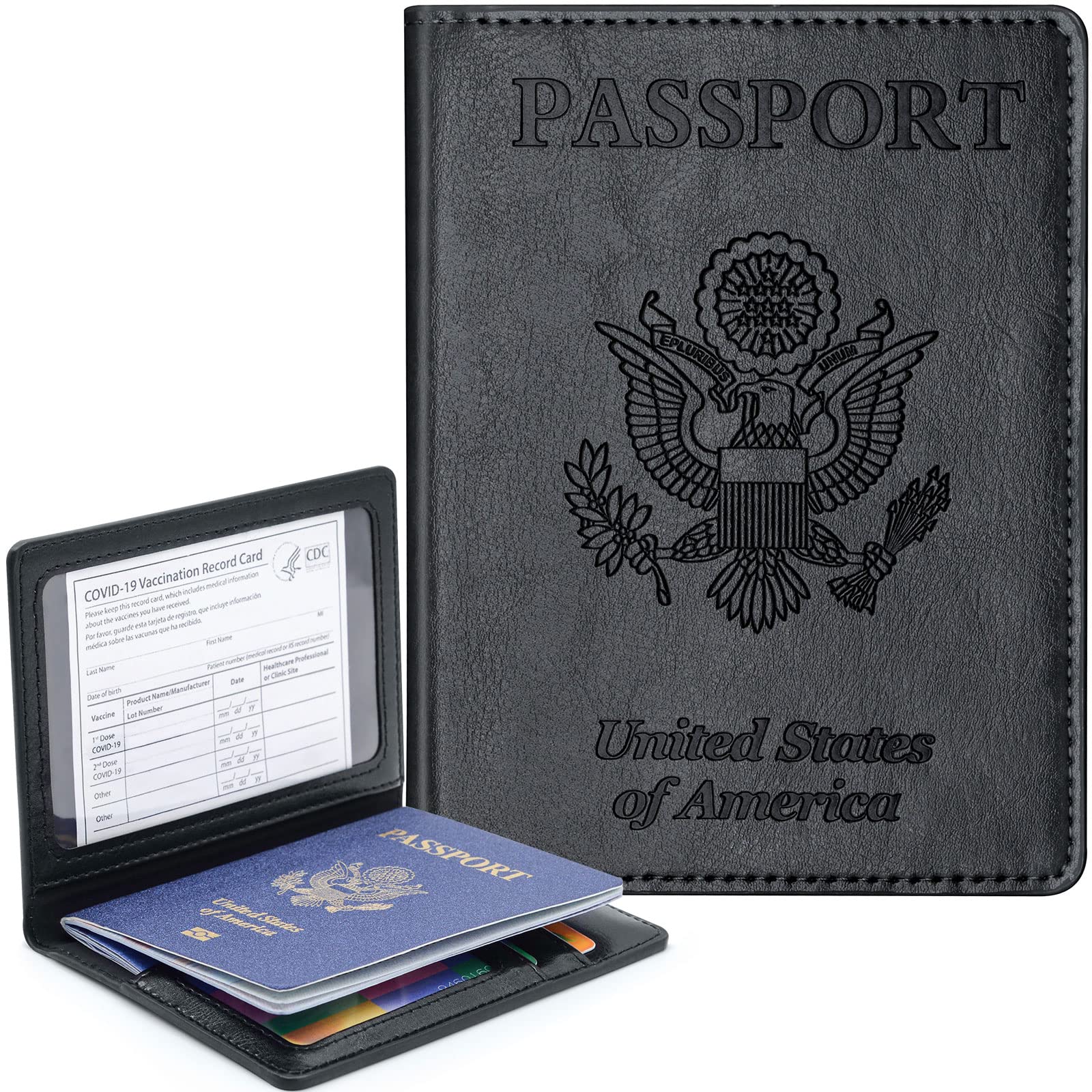 Amazon.com | Passport Holder Cover Wallet Case RFID Blocking Leather ...