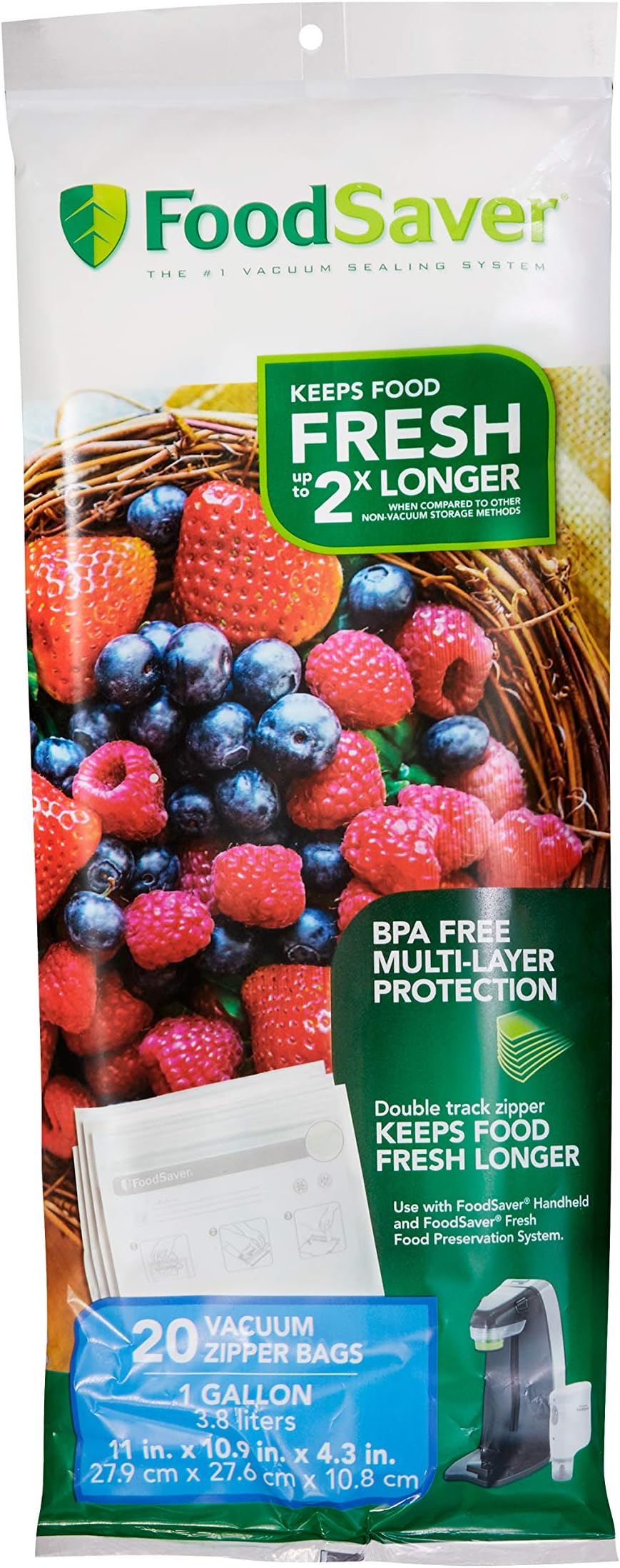 Amazon.com: FoodSaver FreshSaver Quart-sized Vacuum Zipper Bags 34 ...