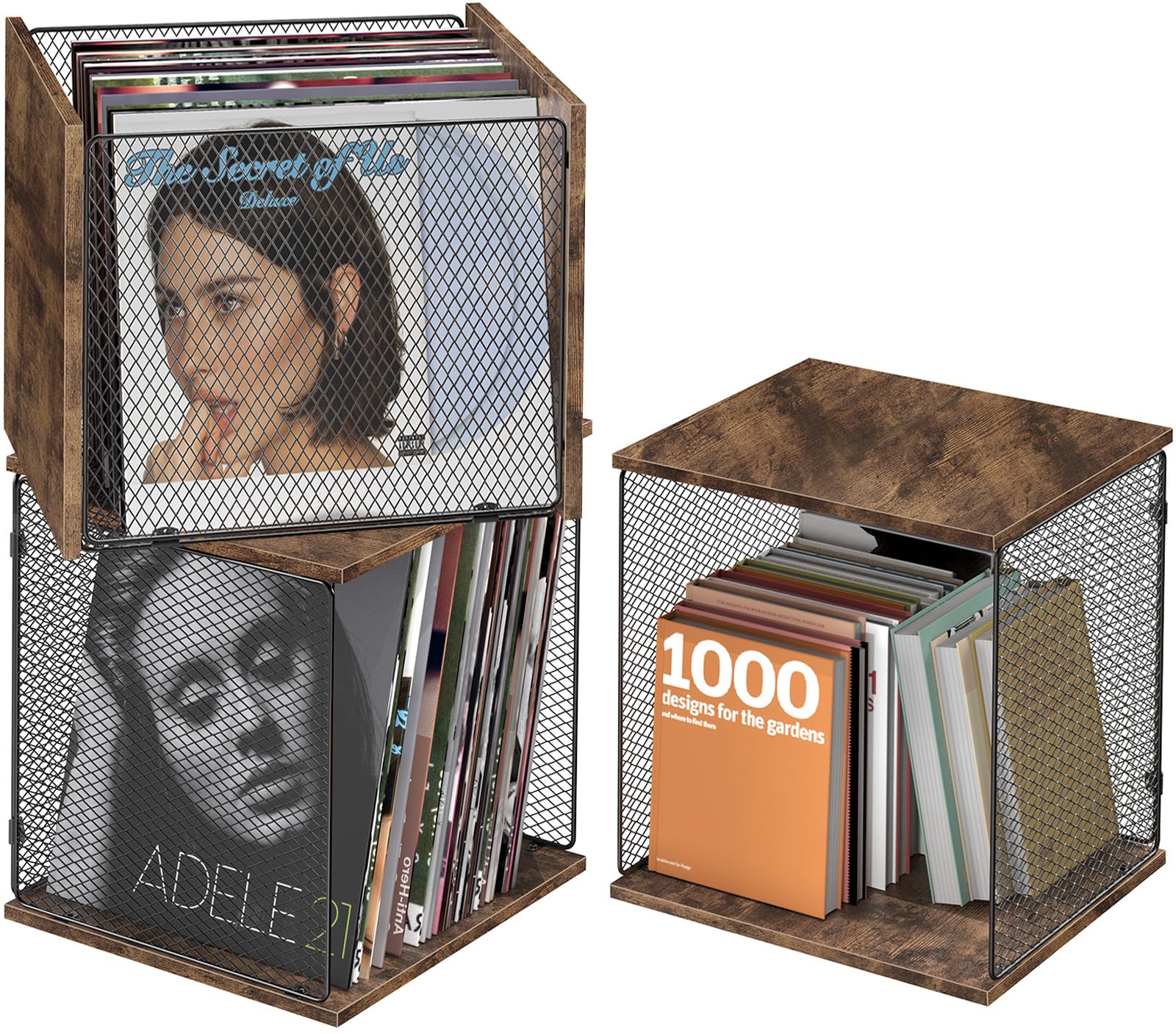 Snapklik.com : Vinyl Record Storage, DIY Stackable Album Storage Box ...