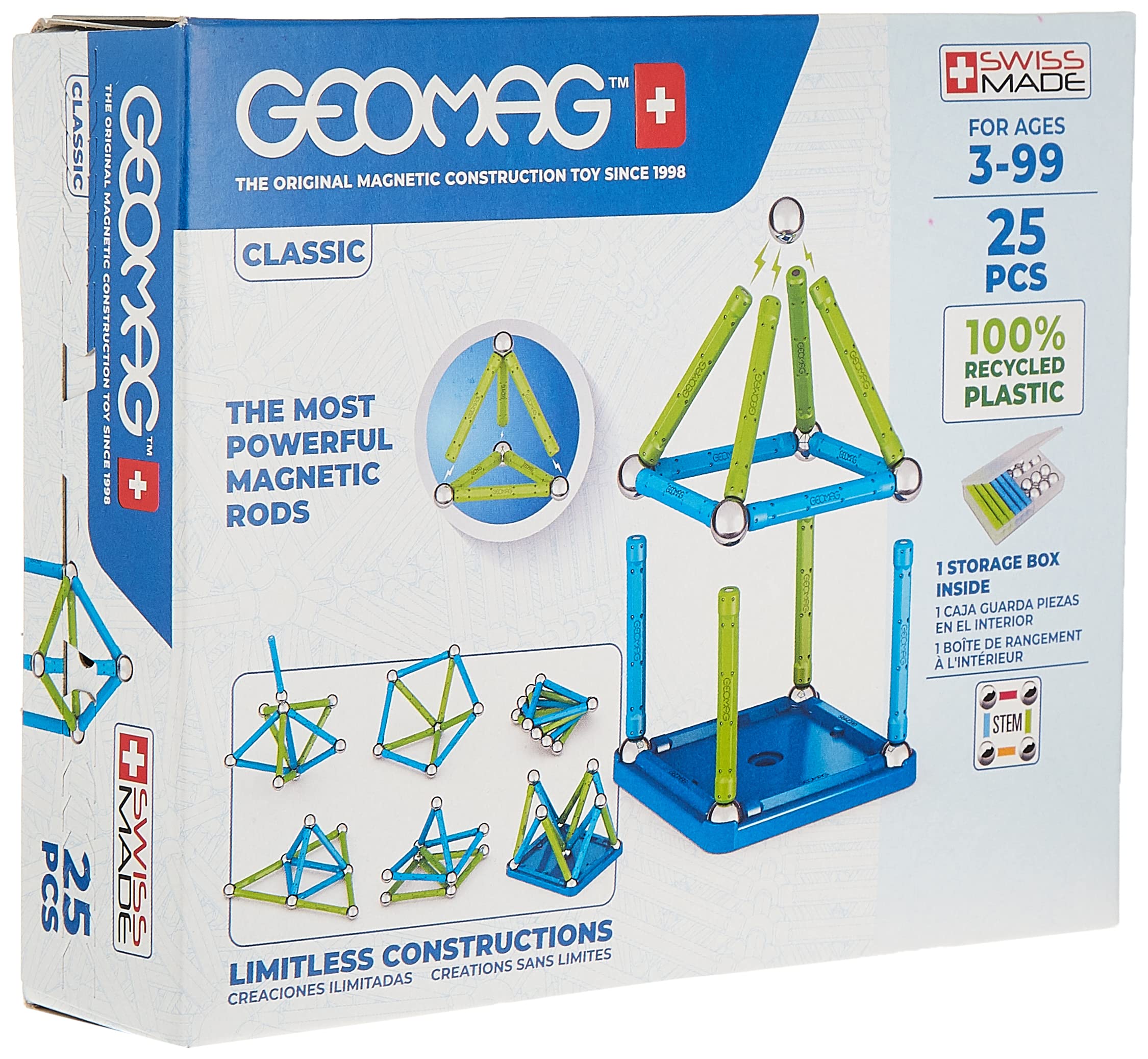 Geomag Magnetic Sticks and Balls Building Set STEM & Educational Magnet ...