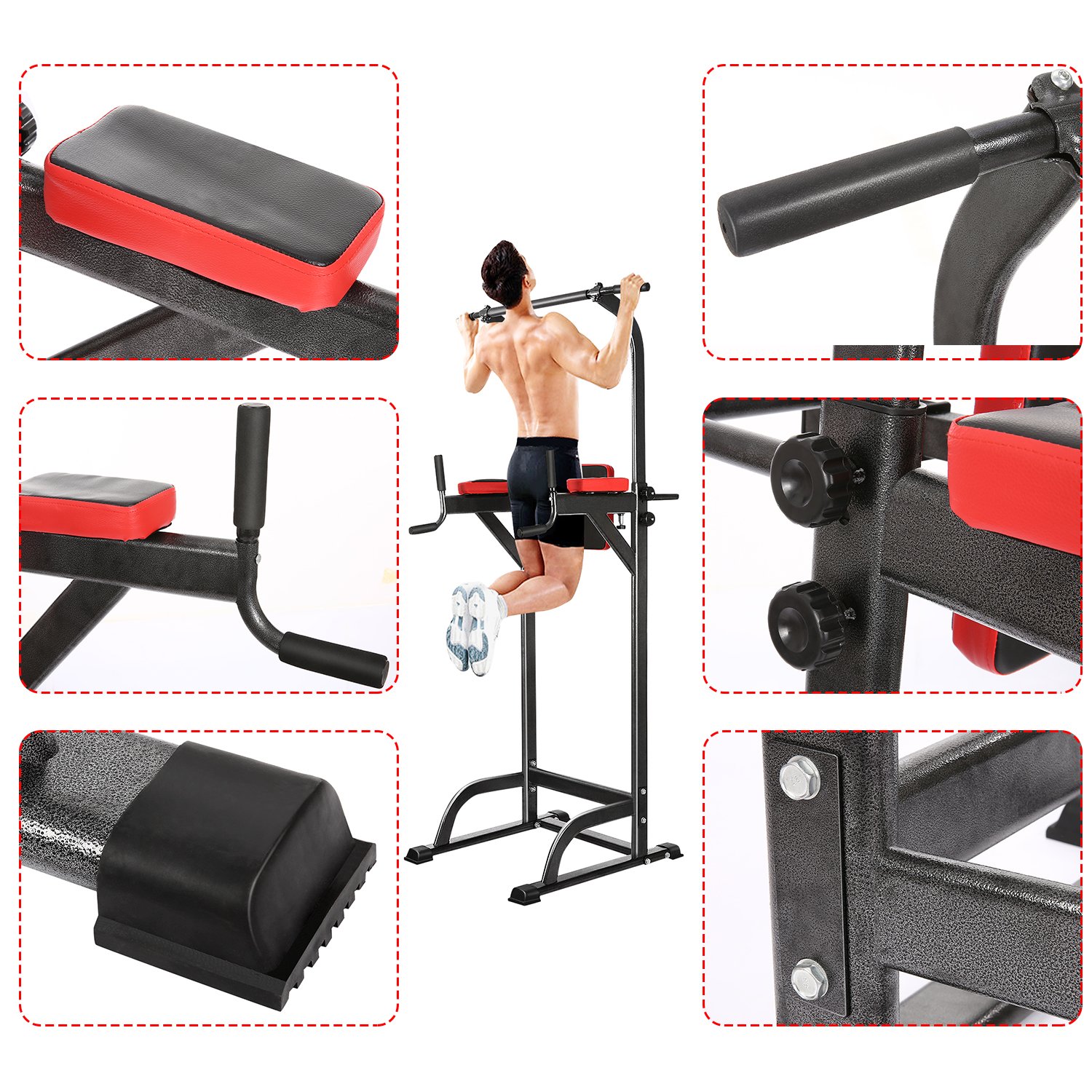 ANCHEER Pull Up Stand Full Body Power Tower Adjustable Power Tower for ...