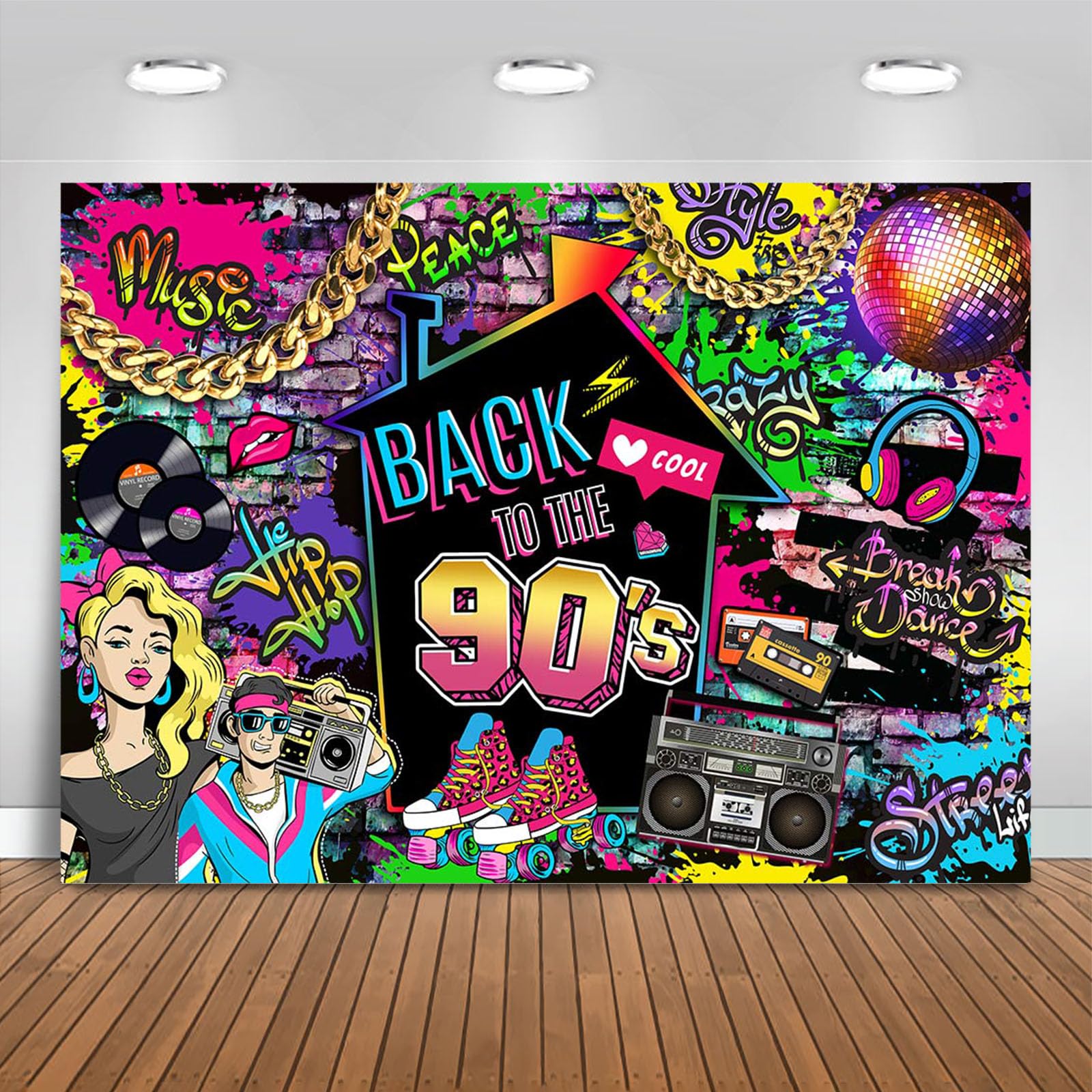 Amazon.com : Mocsicka Back to The 90s Backdrop 90s Retro Fashion Party ...