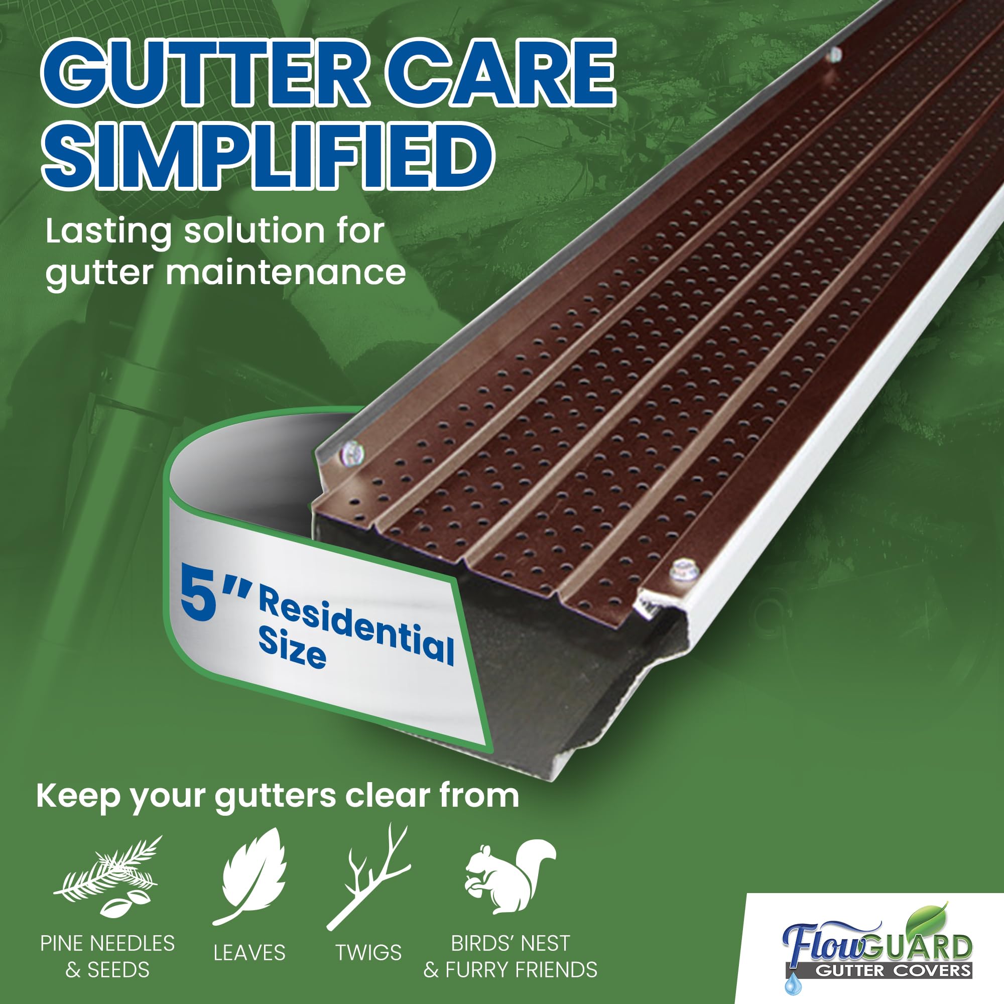 Snapklik.com : FlowGuard Premium 50-Year Gutter Cover System - Brown ...