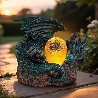 Amazon.com: U WONDERFUL Solar Dragon Garden Decor - Dragon Statue ...