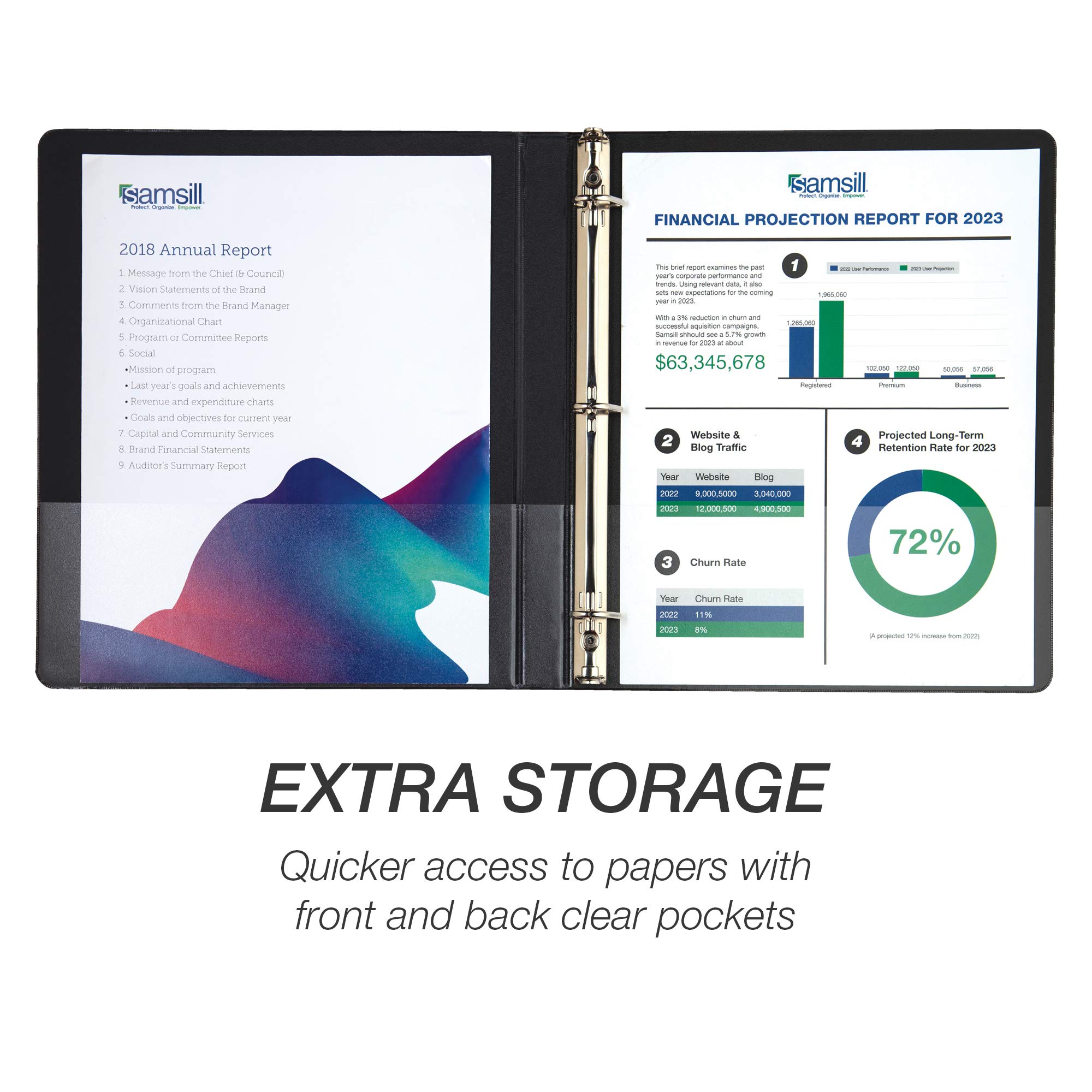 Snapklik.com : Samsill Durable 0.5 Inch 3 Ring Binder