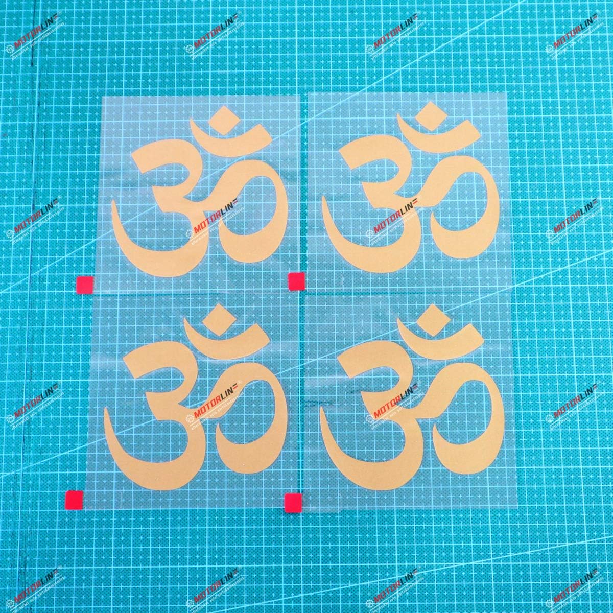 Amazon.com: Yoga Om Ohm Symbol Decal Sticker Vinyl India - 4 Pack Gold ...