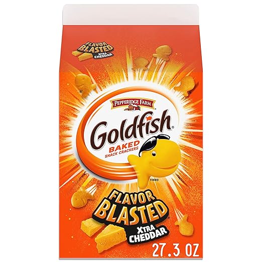 Amazon.com: Goldfish Flavor Blasted Xtra Cheddar Cheese Crackers, 27.3 ...