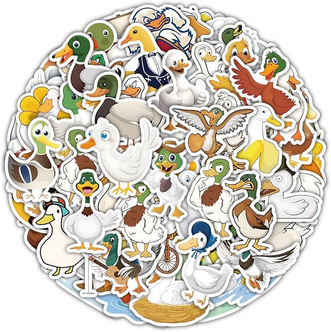 Amazon.com: Cartoon Duck Stickers 50Pcs Laptop Stickers Aesthetic,Duck ...