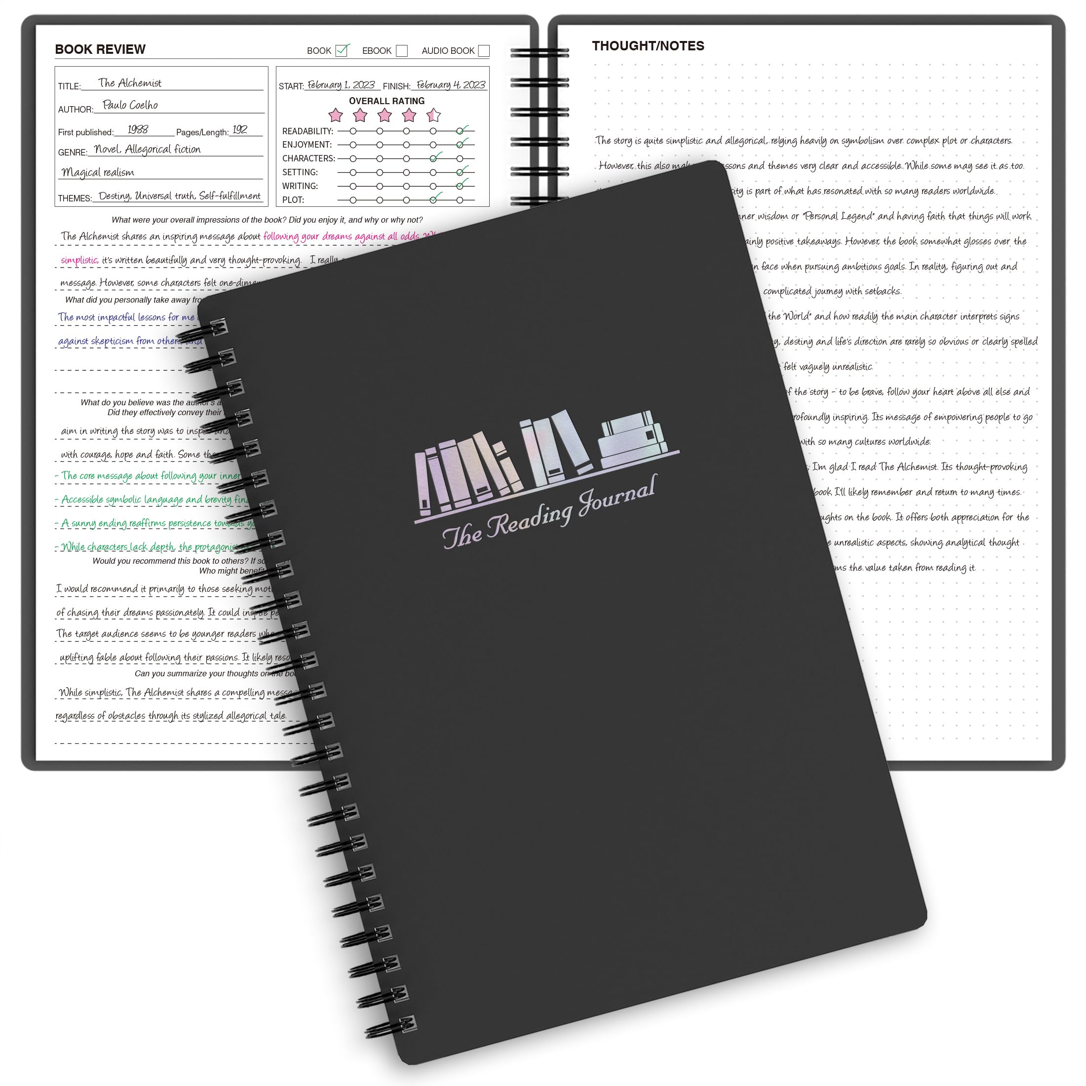 Snapklik.com : Snootion Reading Journal - Book Journal Reading Log For ...